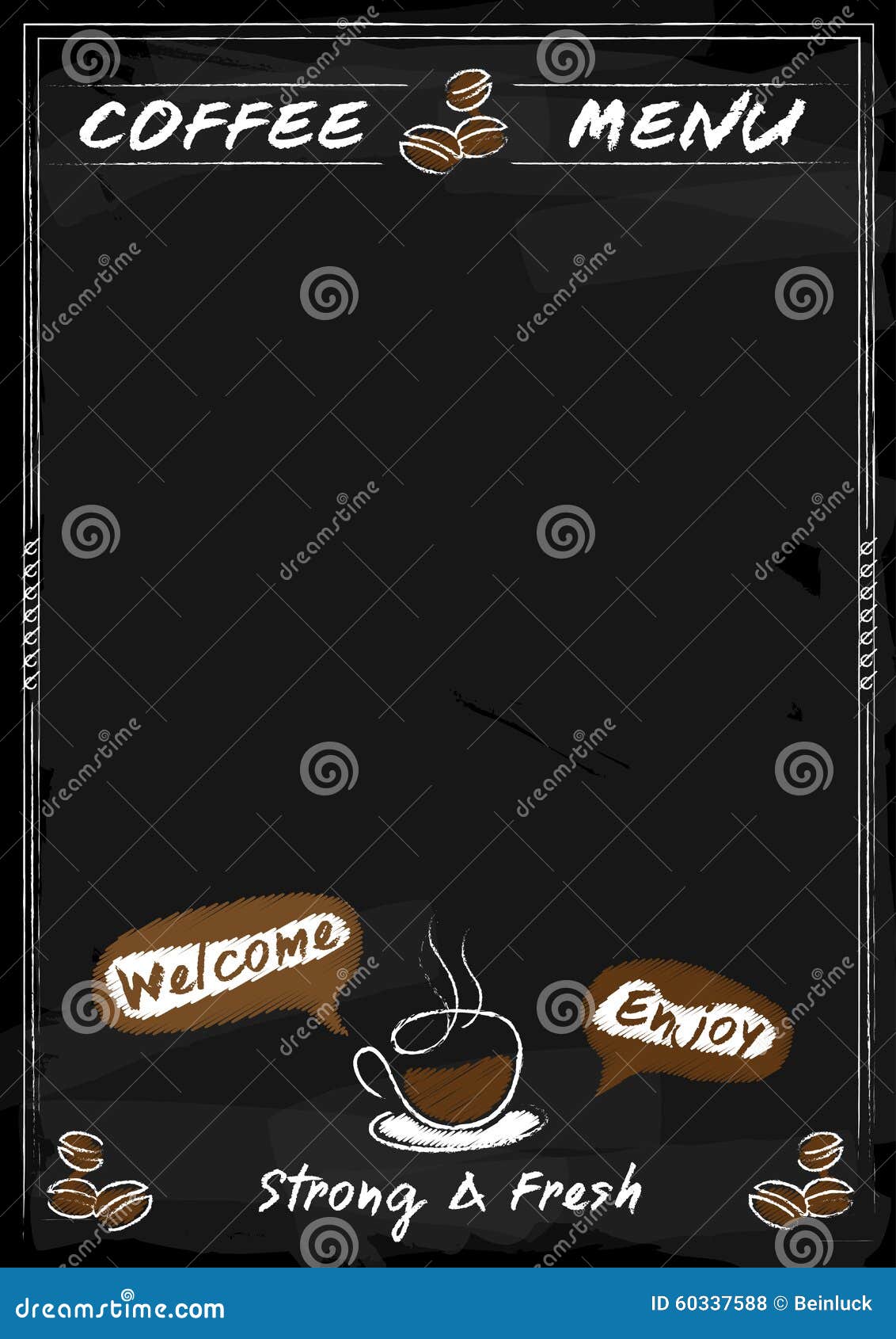 Coffee Menu Chalkboard Style with Copy Space in Vector Stock Vector ...