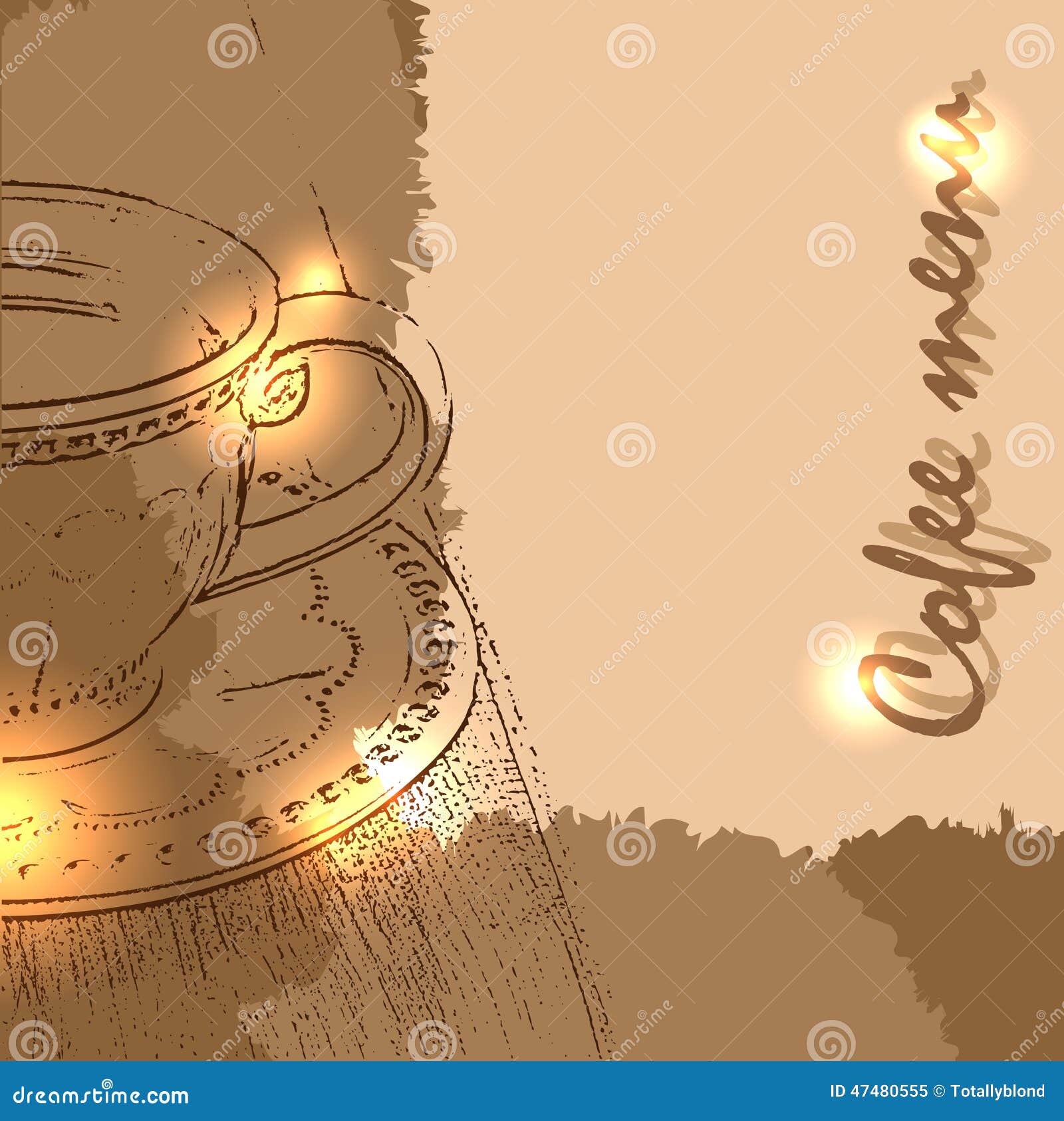 Coffee Menu Design with a Cup Stock Vector - Illustration of menu, blob ...