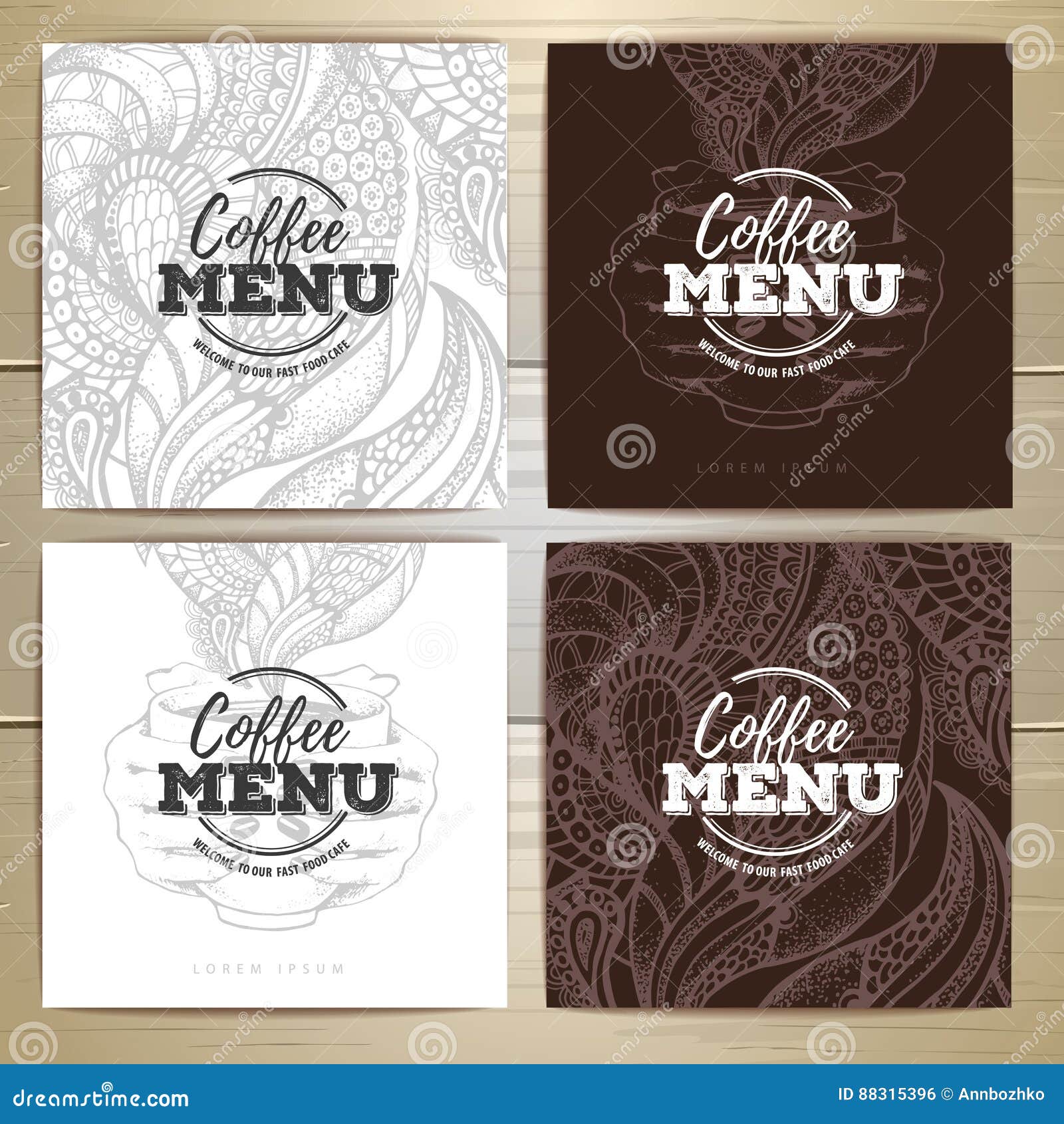 Coffee menu design stock vector. Illustration of latte - 88315396