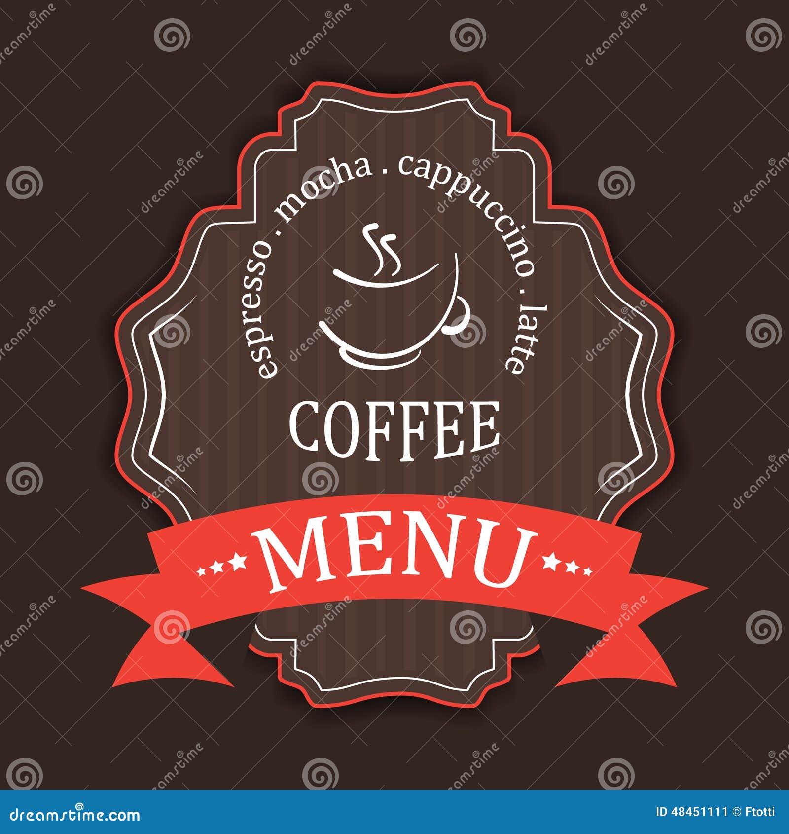 Coffee Menu Label Design Template in Retro Style Stock Vector ...