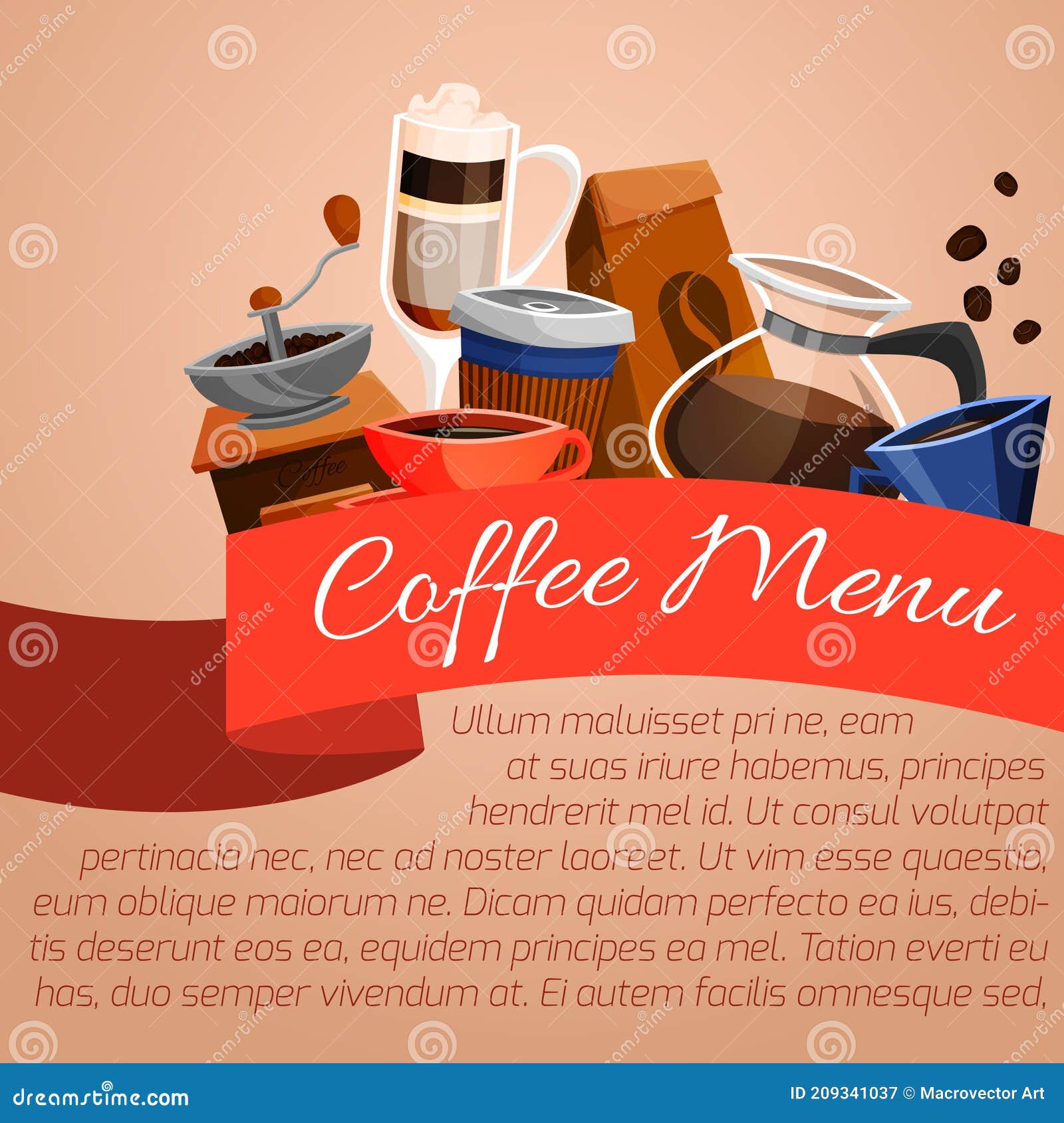 Coffee Menu Poster Vector Design Illustration Stock Vector ...