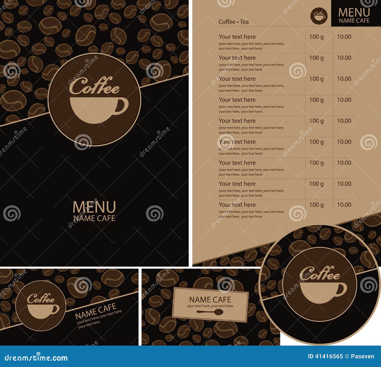 Coffee menu stock vector. Illustration of creative, abstract - 41416565