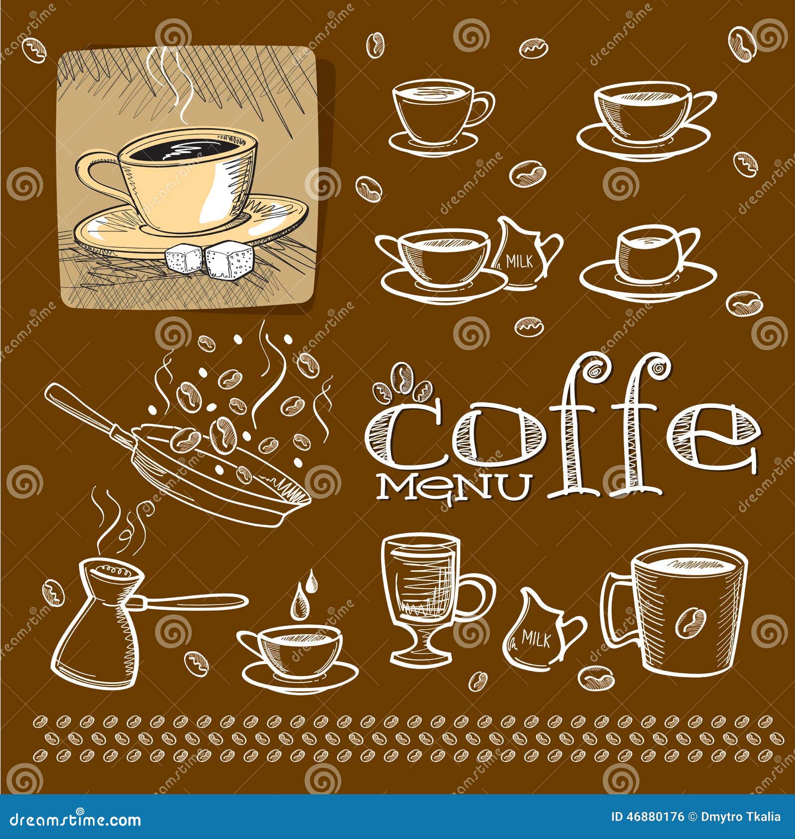 Coffee menu stock vector. Illustration of outage, simple - 46880176