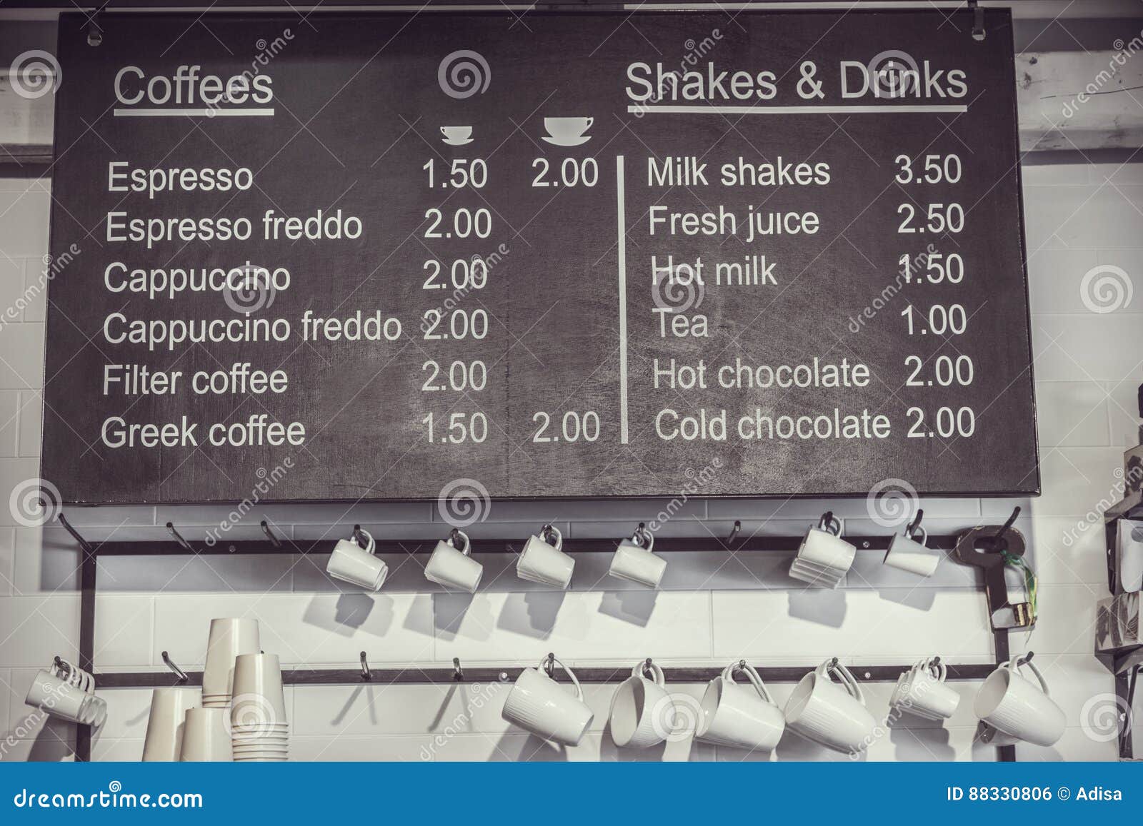 Coffee menu stock photo. Image of business, billboard - 88330806