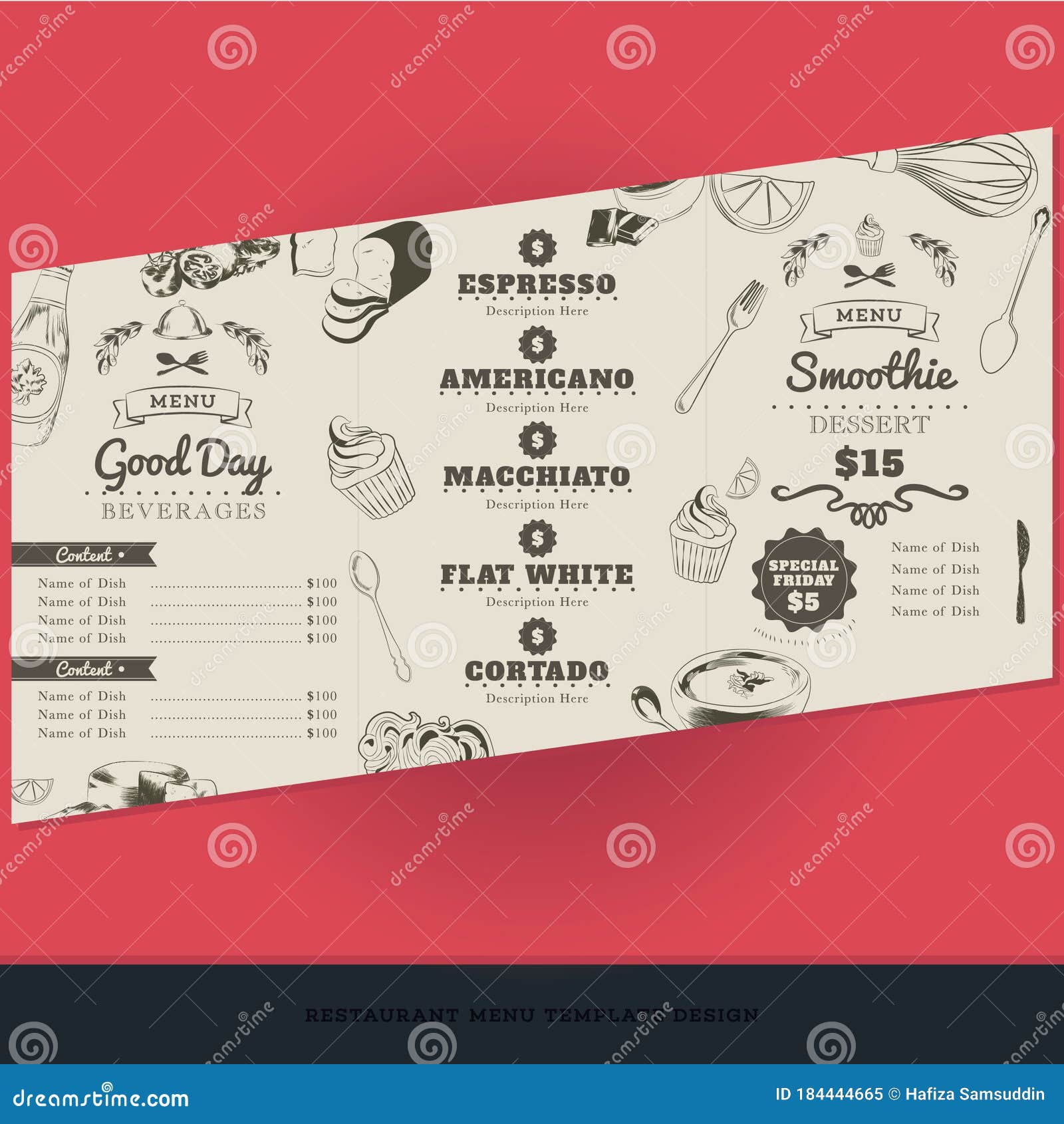 Coffee Menu Template Design. Vector Illustration Decorative Background ...
