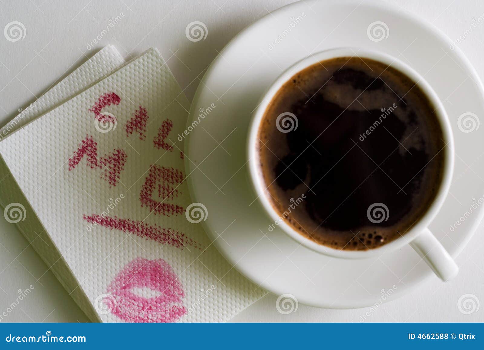 Coffee with message. stock photo. Image of connection - 4662588