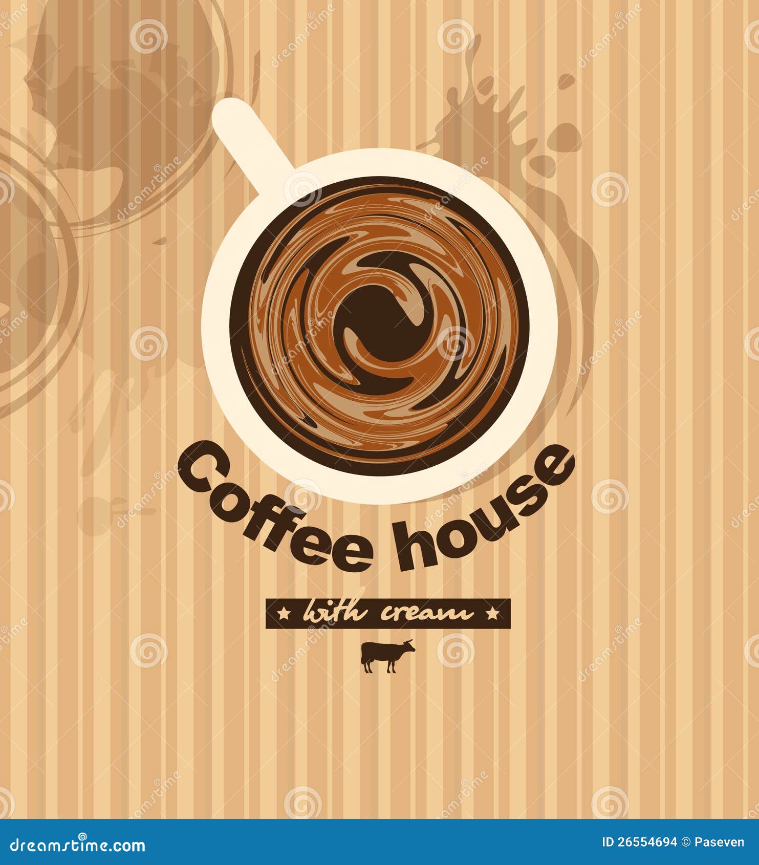 Coffee with milk stock vector. Illustration of cafe, decoration - 26554694