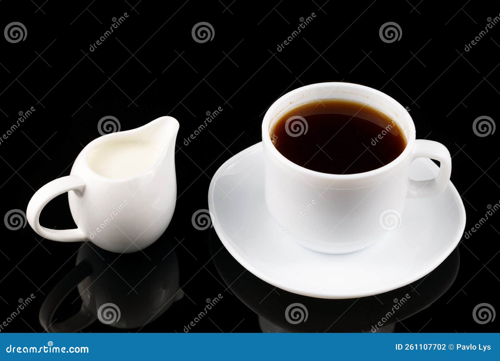 Coffee with Milk on a Black Background Stock Photo - Image of coffee ...