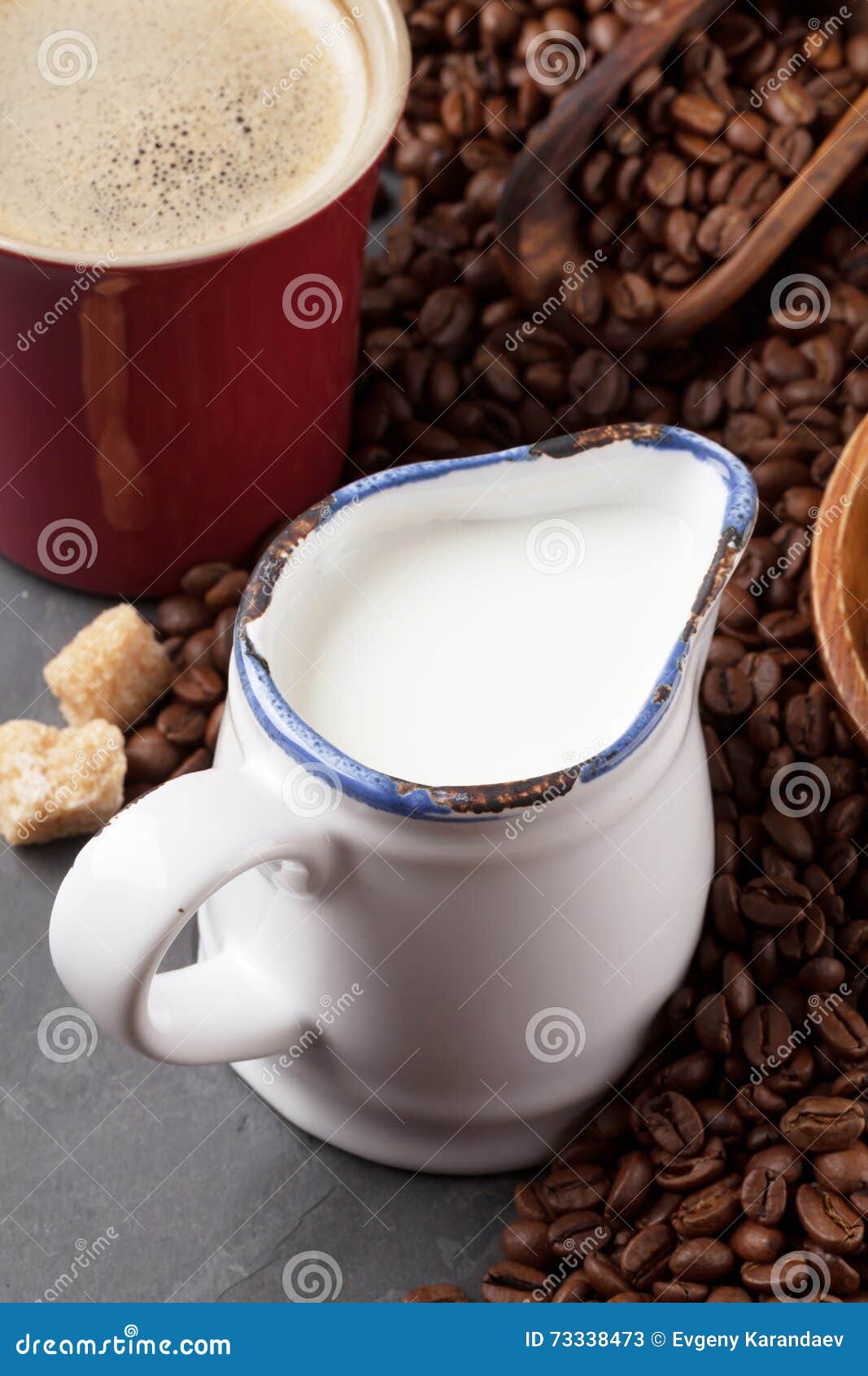 Coffee, Milk and Brown Sugar Stock Image - Image of surface, natural ...
