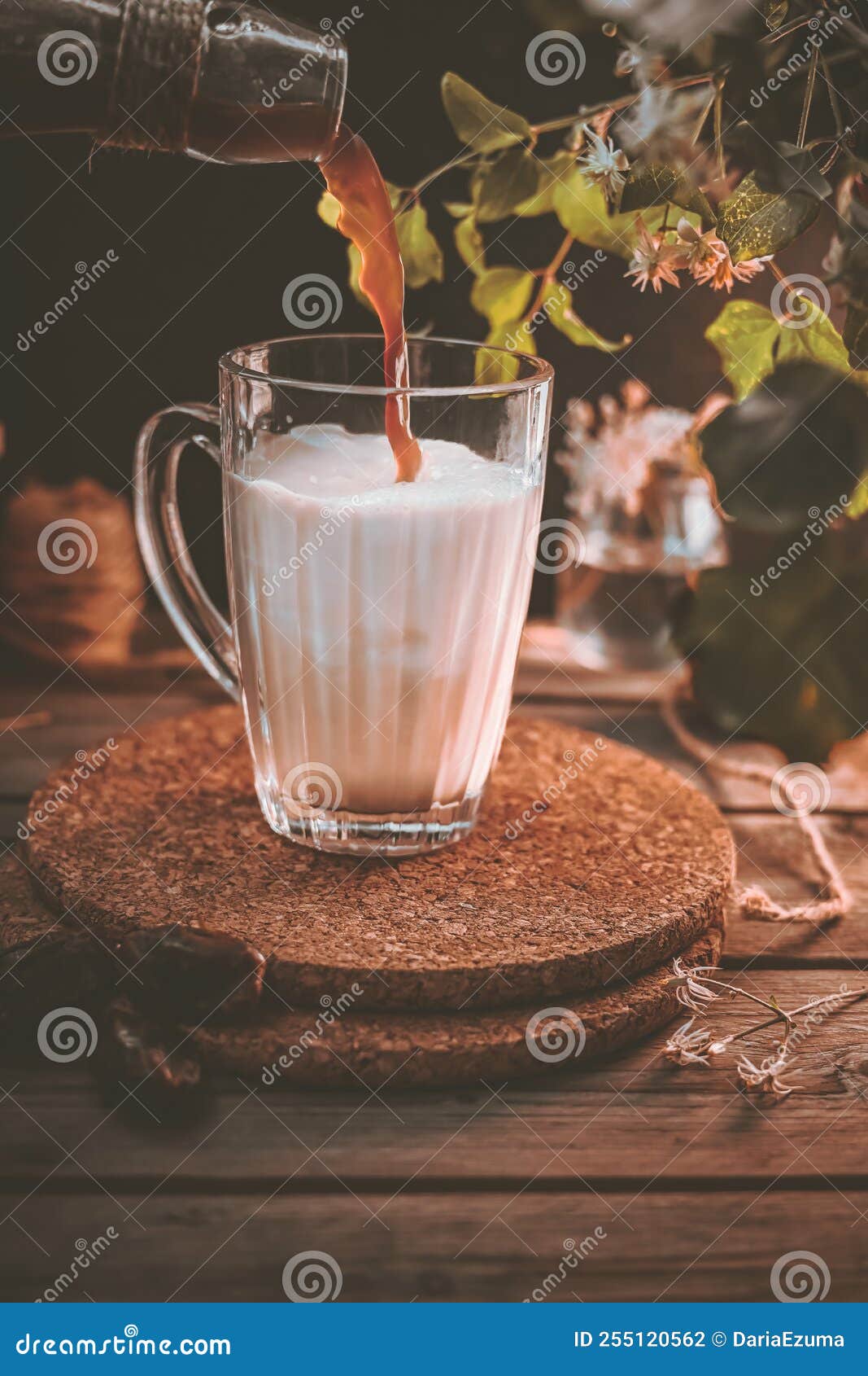 Milky coffee stock photo. Image of glass, coffee, milk - 255120562