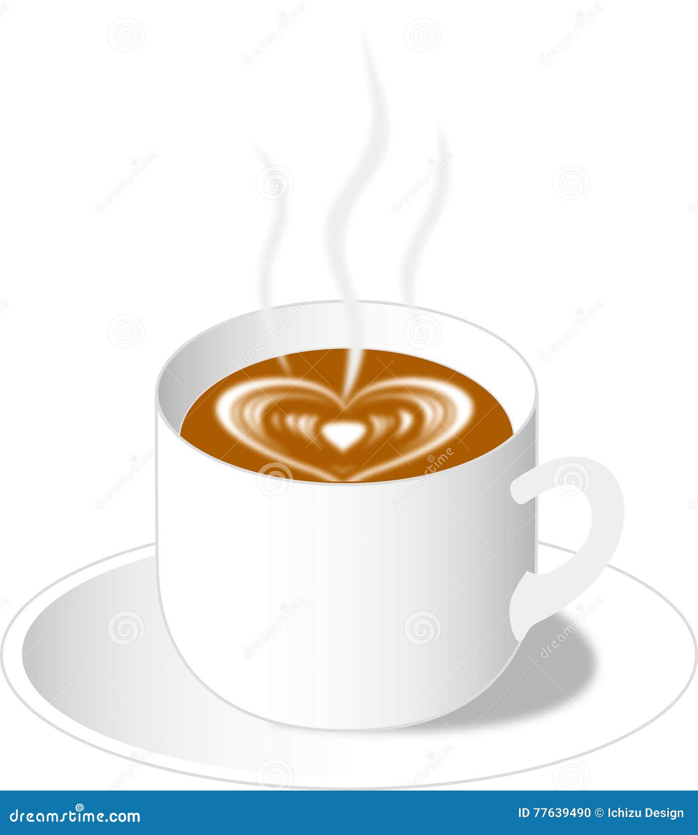 Coffee with milk stock illustration. Illustration of restaurants - 77639490