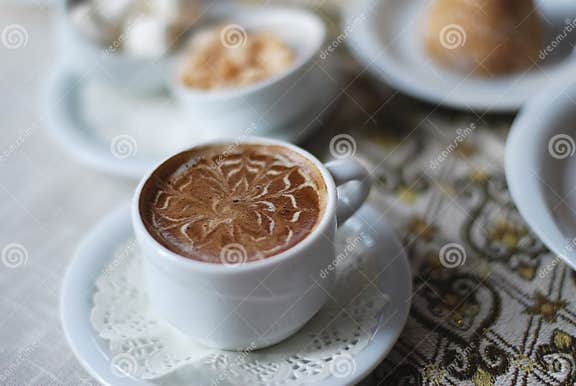 Coffee with milk pattern stock image. Image of table - 82231579