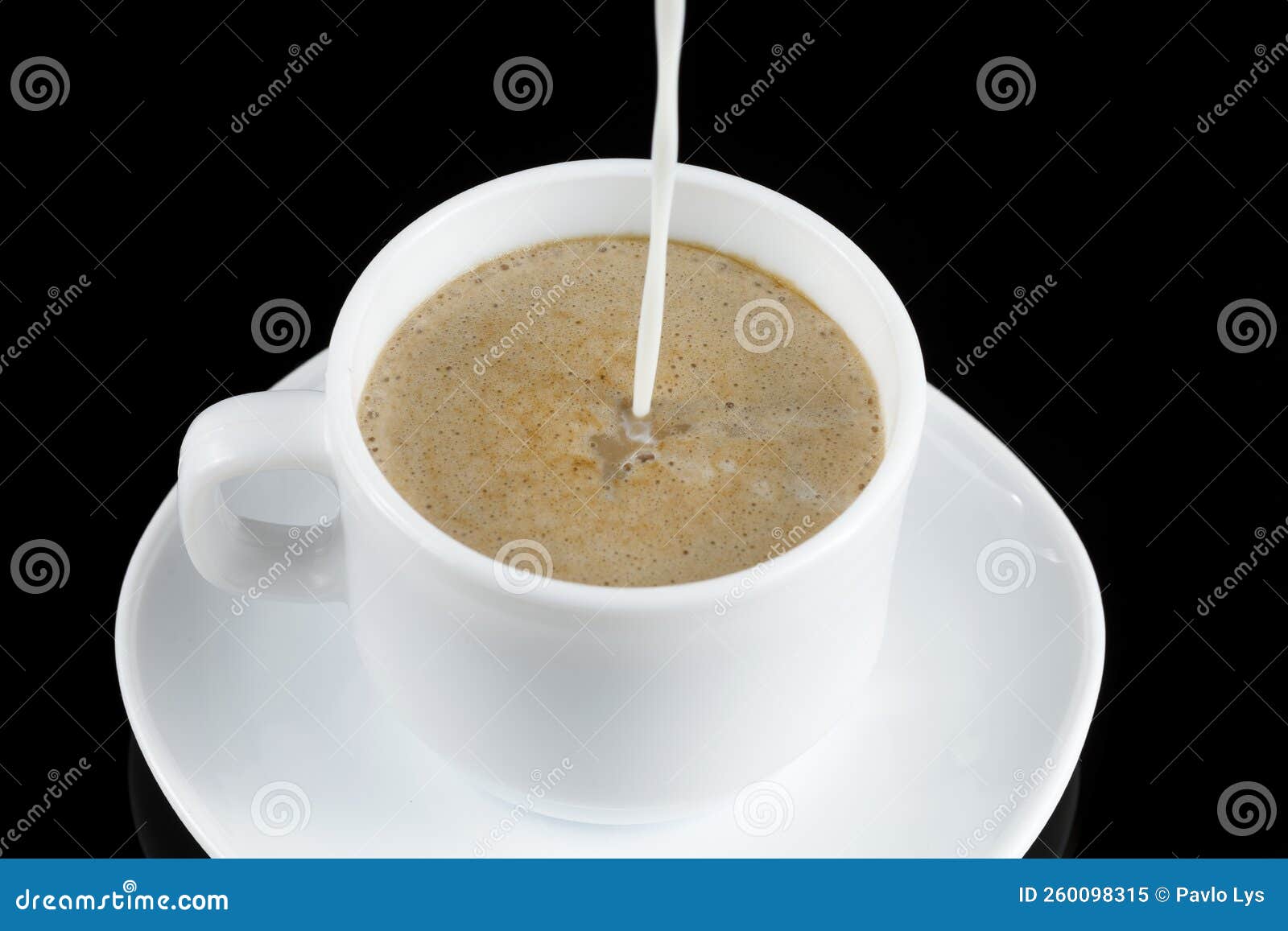 Coffee with Milk. Milk is Poured into a Cup with Coffee Stock Image ...
