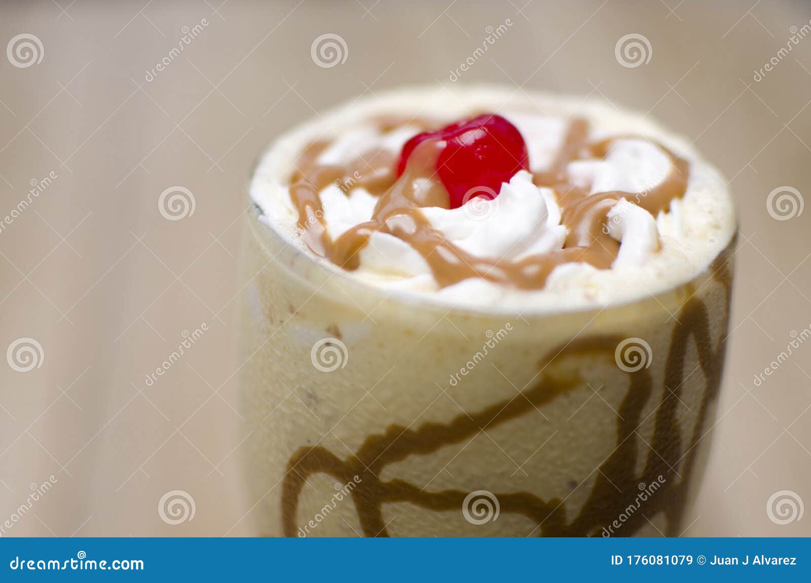 Coffee Milkshake, with Chantilly Cream, Arequipe Cream and Cherry Stock ...