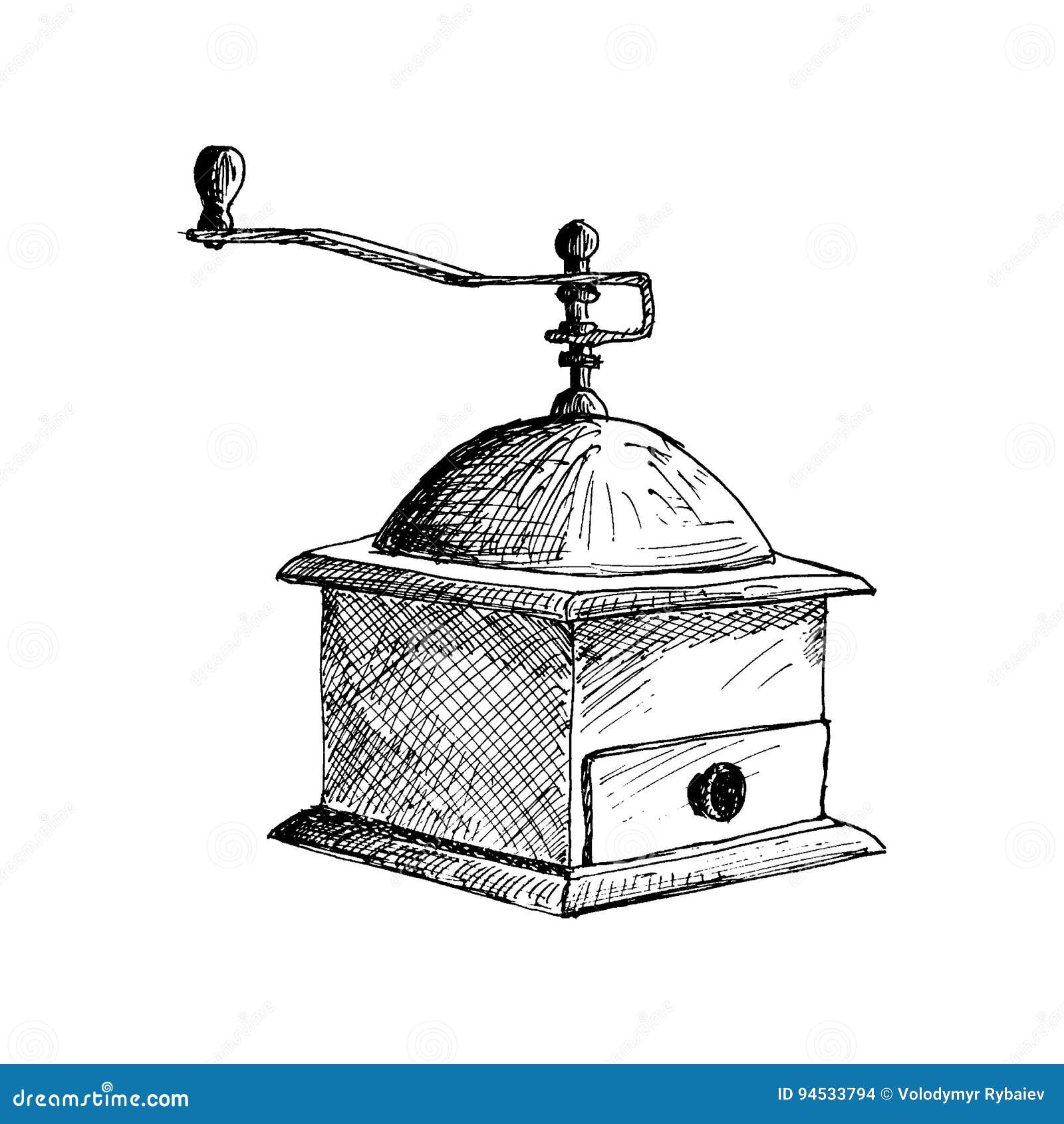 Coffee Mill. Coffee Grinder Hand Drawn Sketch Vector Illustration ... Coffee Mill. Coffee Grinder Hand Drawn Sketch Vector Illustration ...