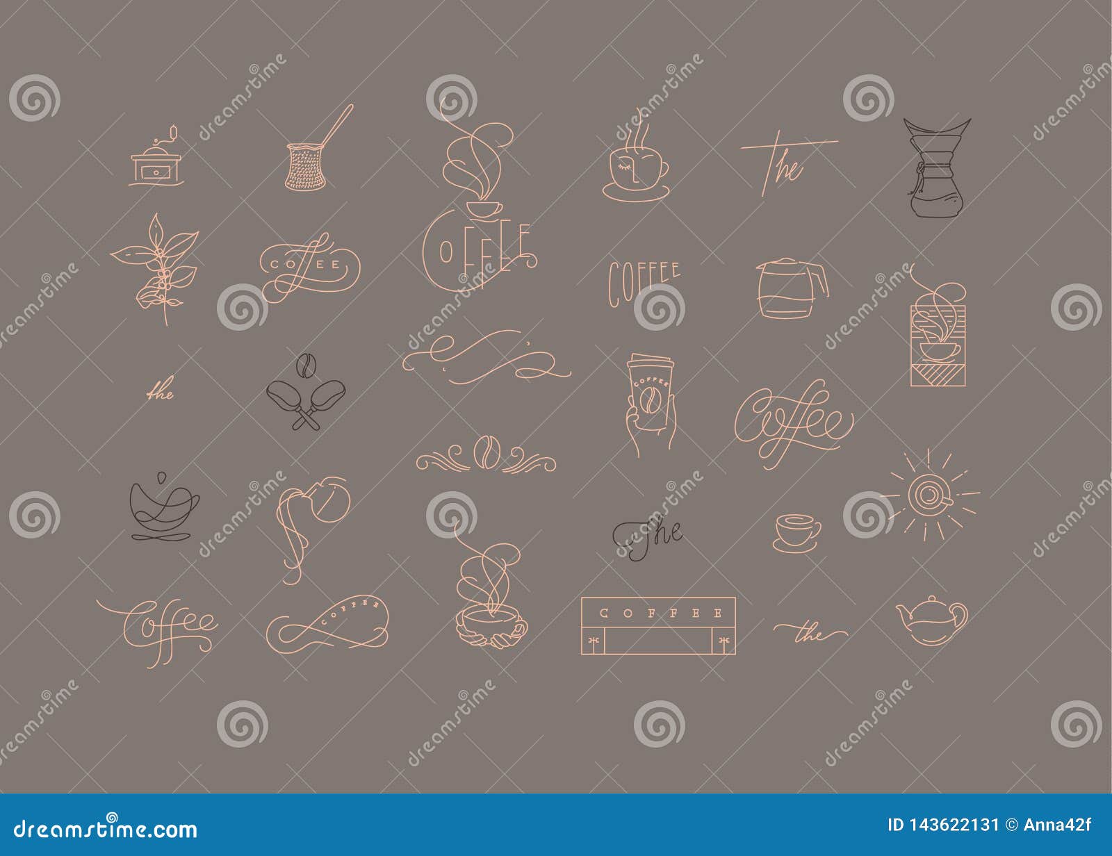 Coffee Minimalism Modern Symbols Stock Vector - Illustration of hand ...