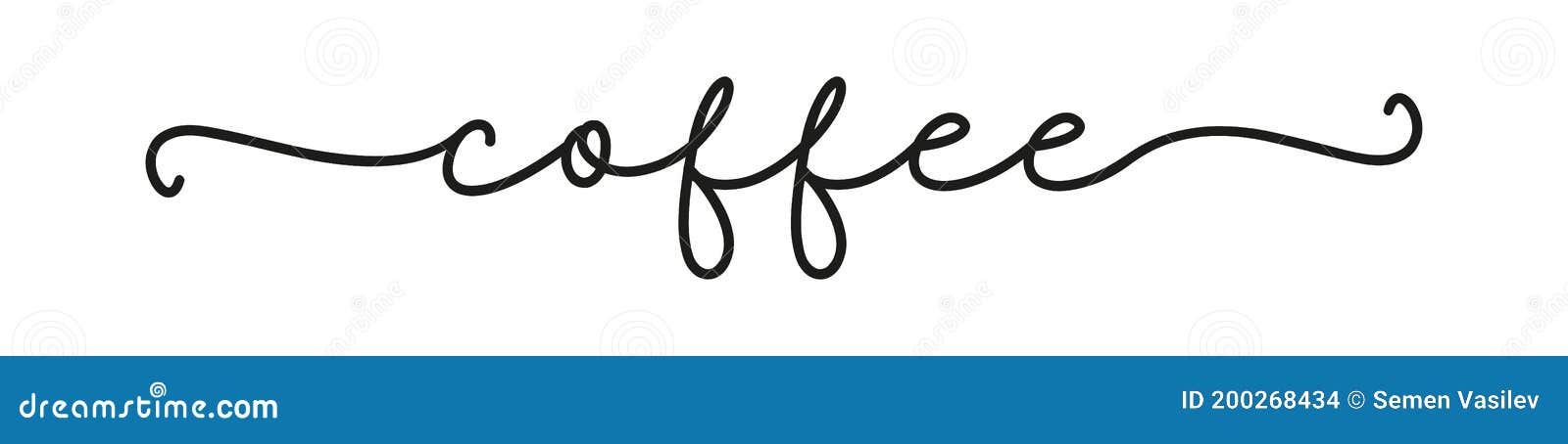 COFFEE. Modern Calligraphy Quote Line Script Word Coffee Stock Vector ...