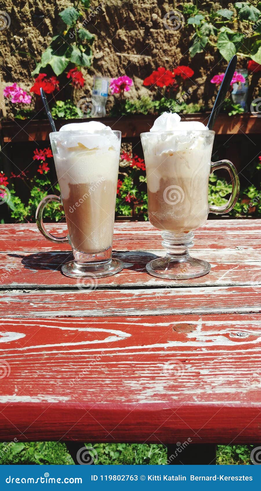 Iced coffee stock image. Image of summer, flower, iced - 119802763