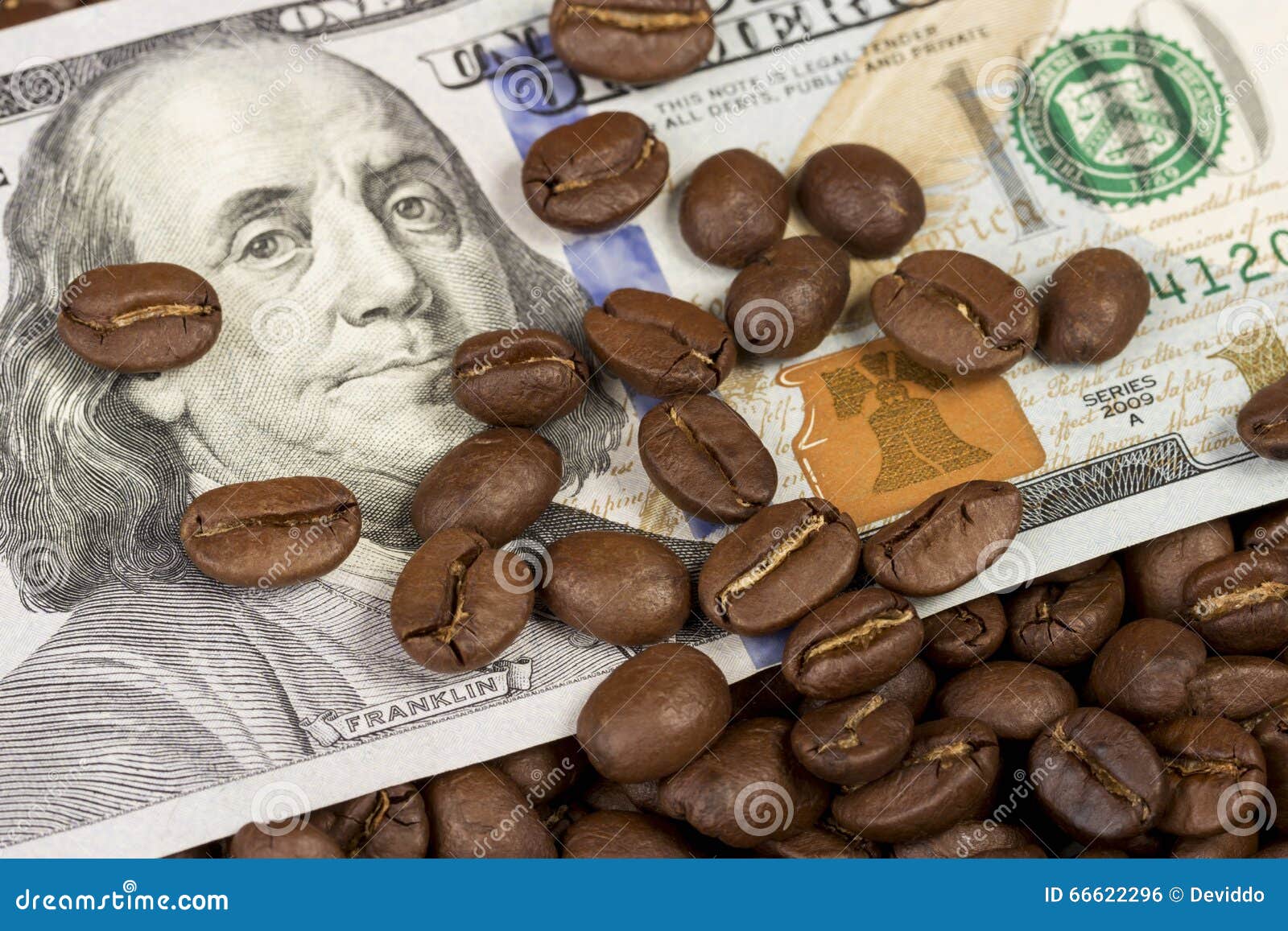 Coffee and money stock photo. Image of grains, drink - 66622296