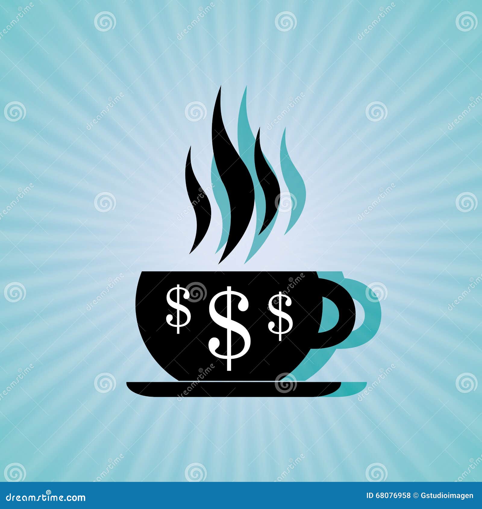 Coffee is money design stock illustration. Illustration of icon - 68076958