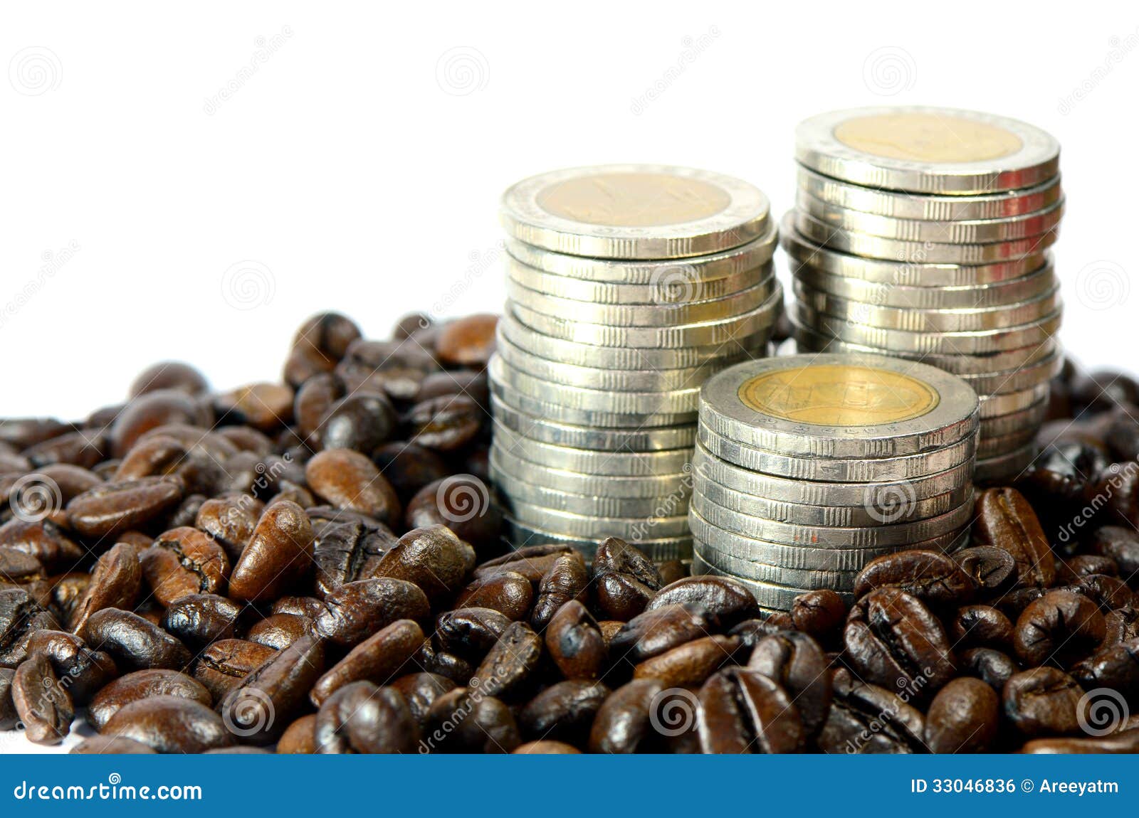 Coffee and Money. stock photo. Image of aromatic, americano - 33046836