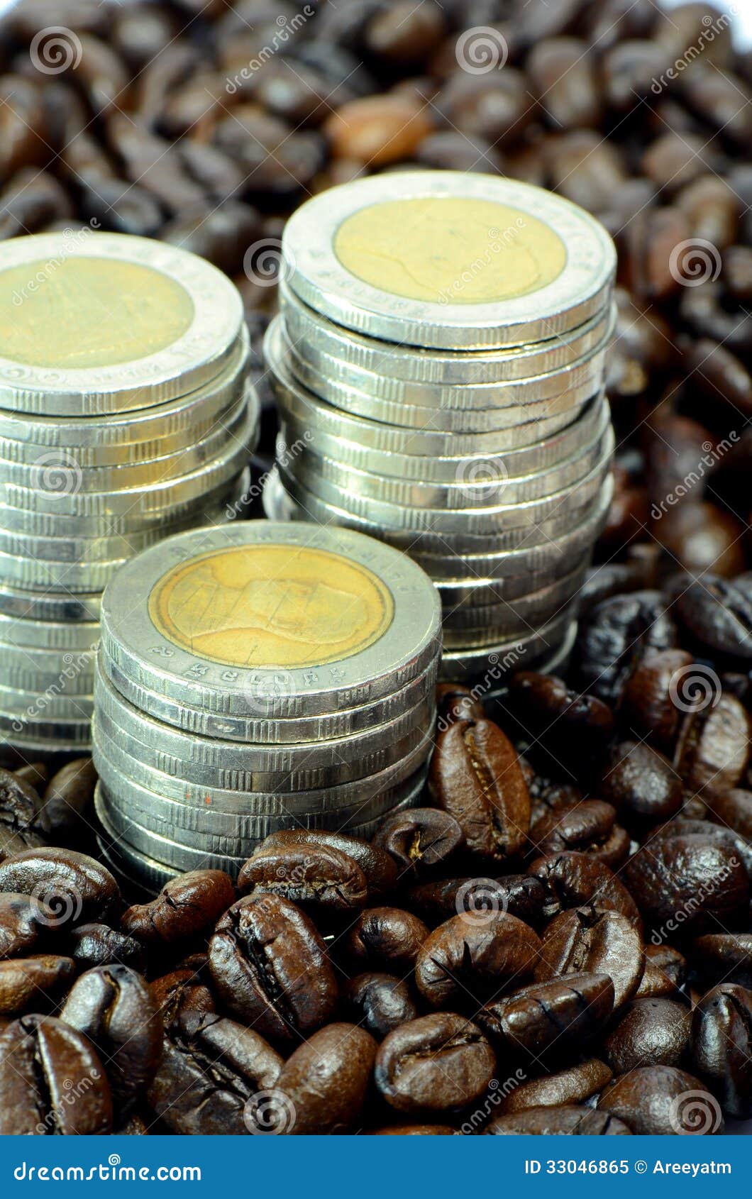 Coffee and Money. stock image. Image of isolated, coffee - 33046865