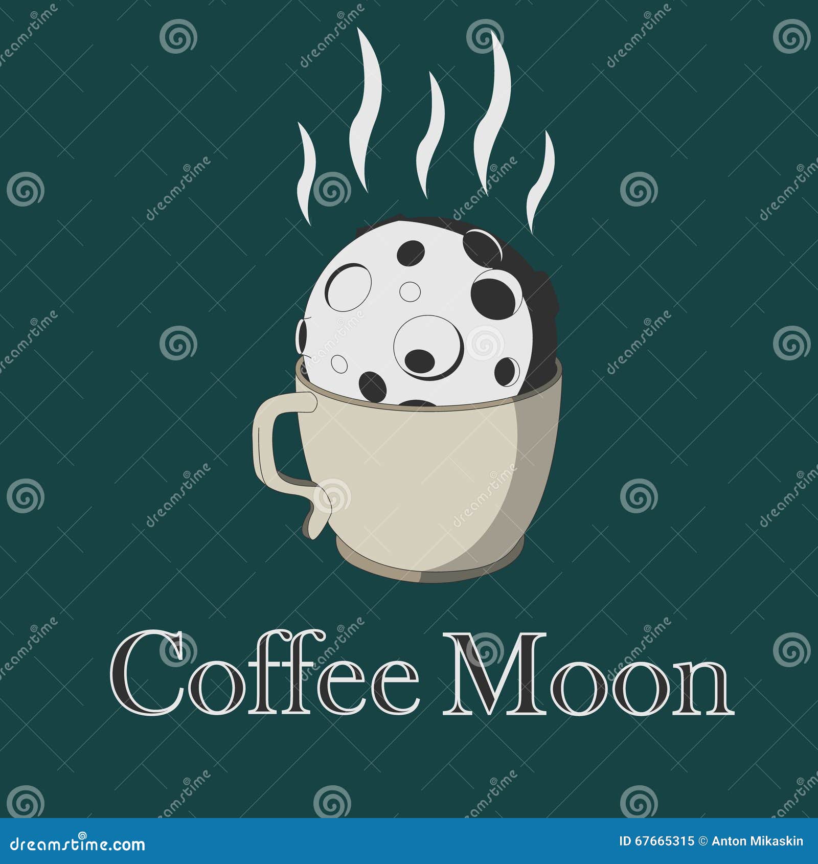 Coffee and moon stock vector. Illustration of creative - 67665315