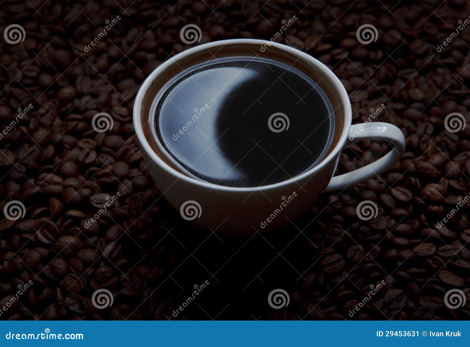 Coffee with Moon Reflection Stock Image - Image of aroma, arabica: 29453631