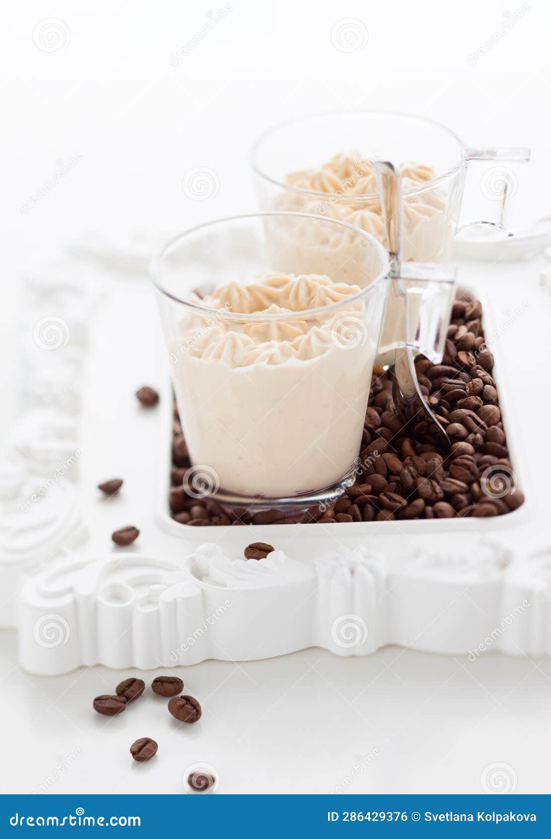 Coffee mousse stock photo. Image of white, mousse, custard - 286429376