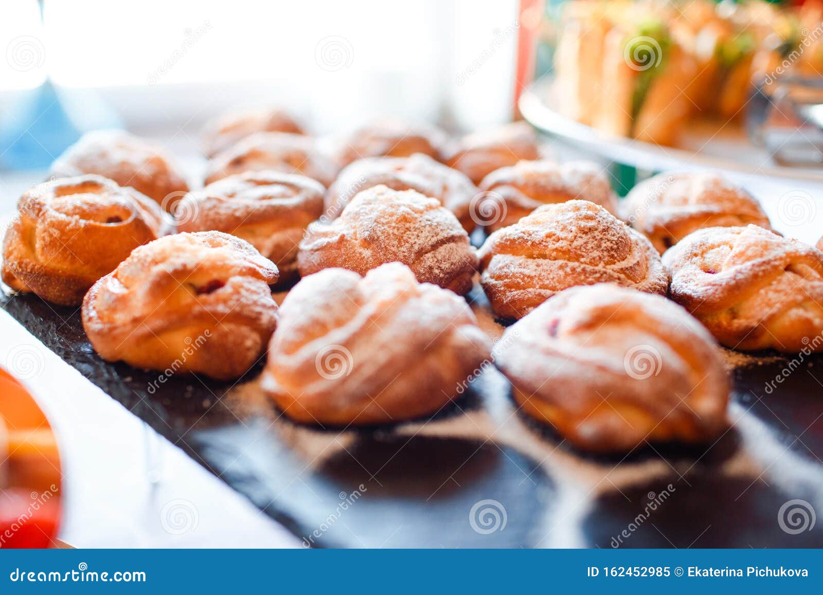Coffee Muffins on the Buffet Table at the Event. Fresh Cakes. Stock ...
