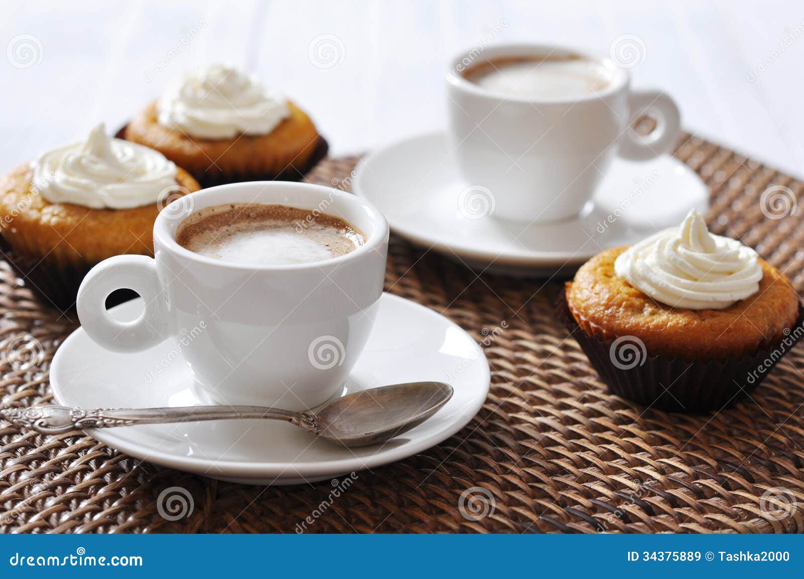 Coffee with muffins stock image. Image of closeup, freshly - 34375889