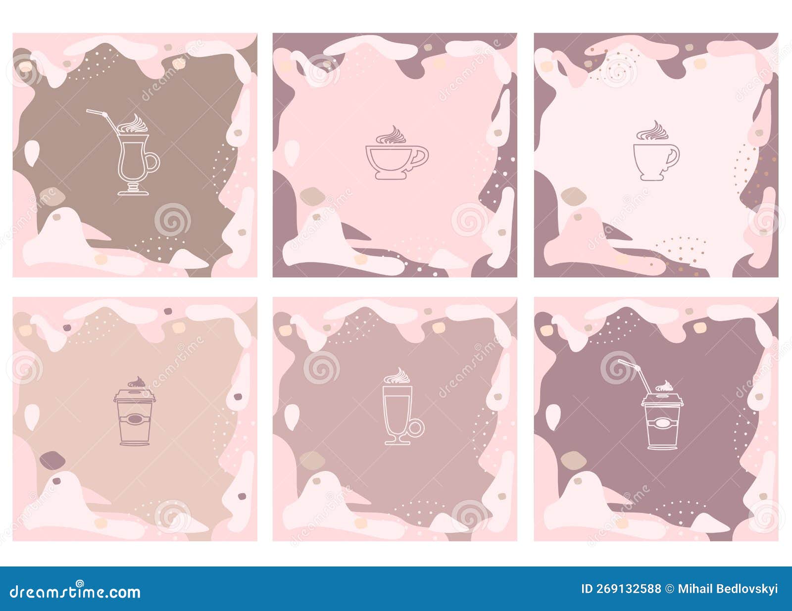 Vector Set of Abstract Backgrounds in a Simple Style Stock Vector ...