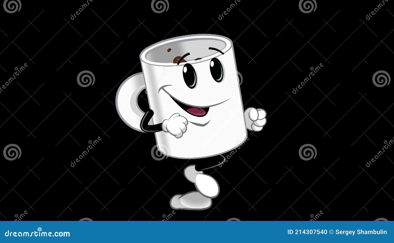 Coffee Mug Character Walk Cycle Stock Footage - Video of character ...