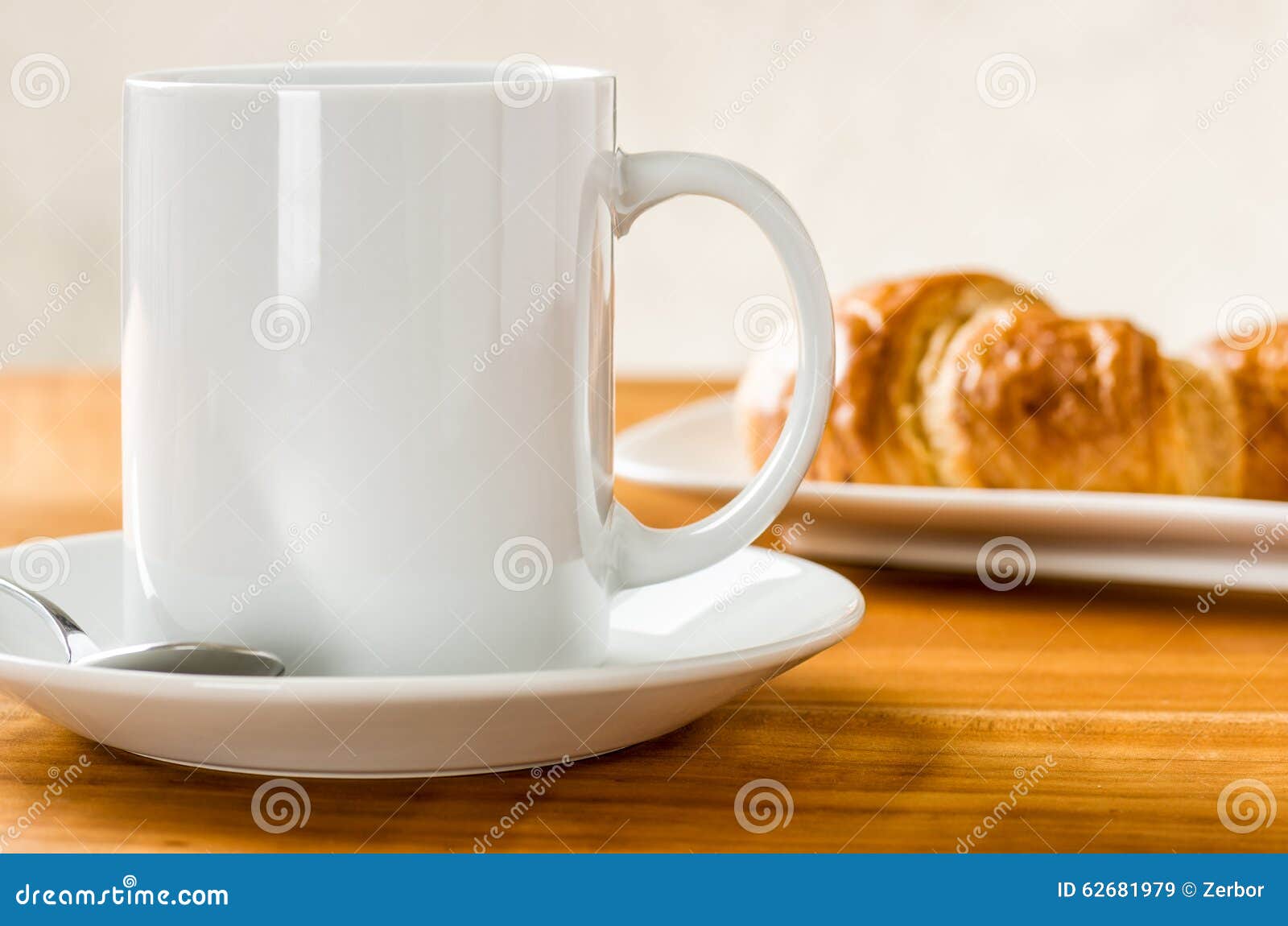 Coffee mug with croissants stock image. Image of beverage - 62681979