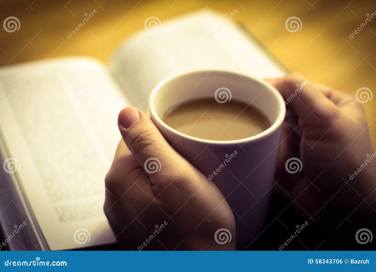 Coffee Mug in Hand, Selective Focus Stock Photo - Image of violet ...
