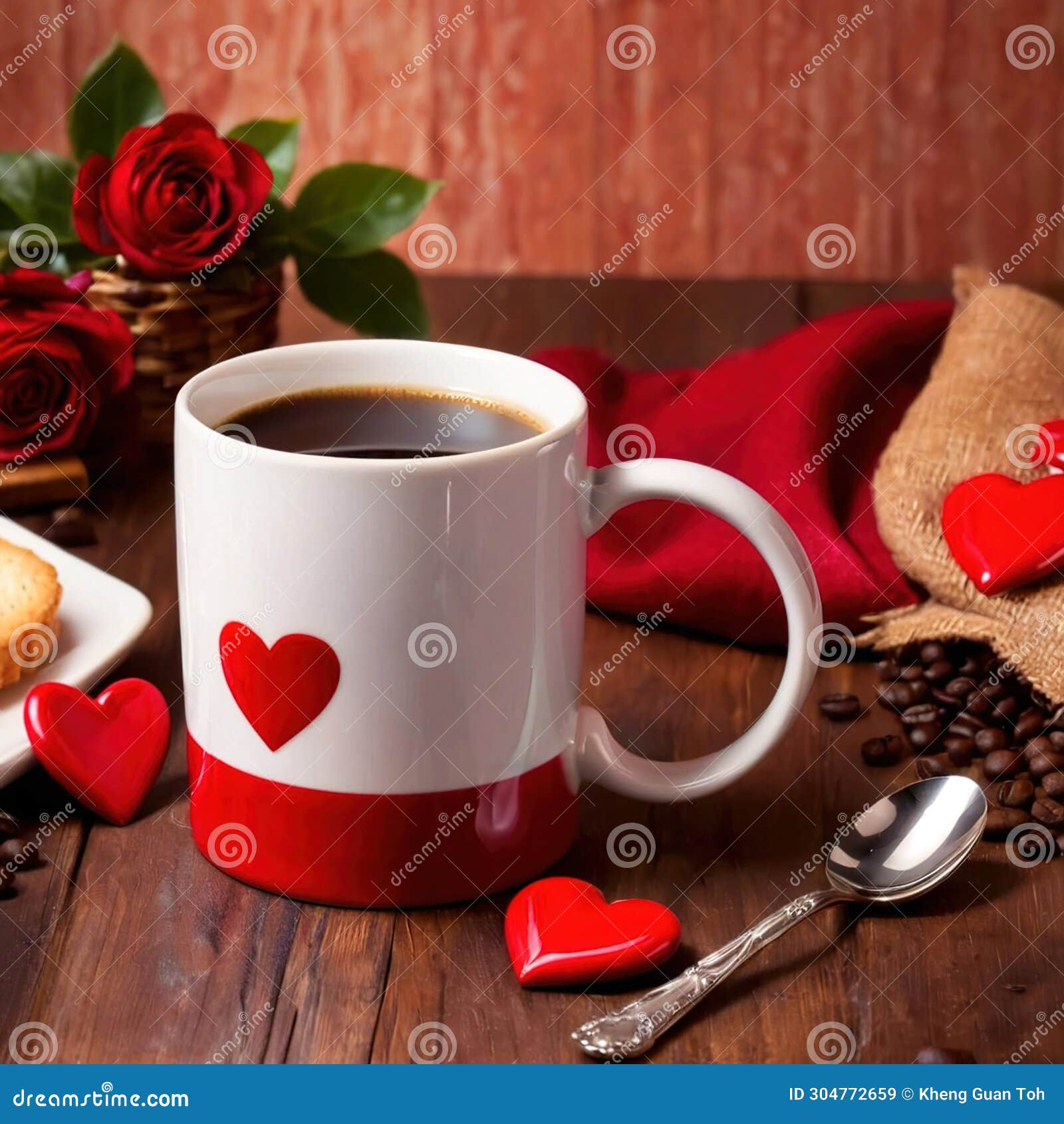 Coffee Mug with Heart Design, Cup of Love Stock Illustration ...
