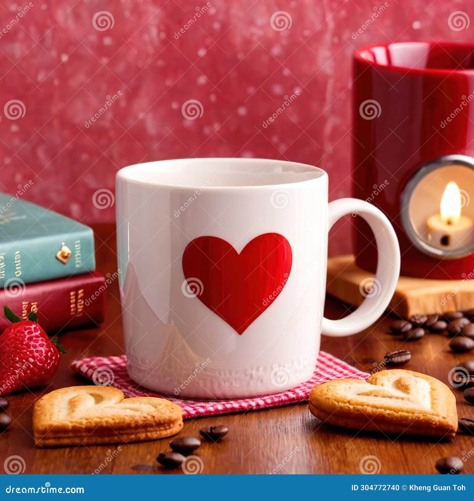 Coffee Mug with Heart Design, Cup of Love Stock Illustration ...