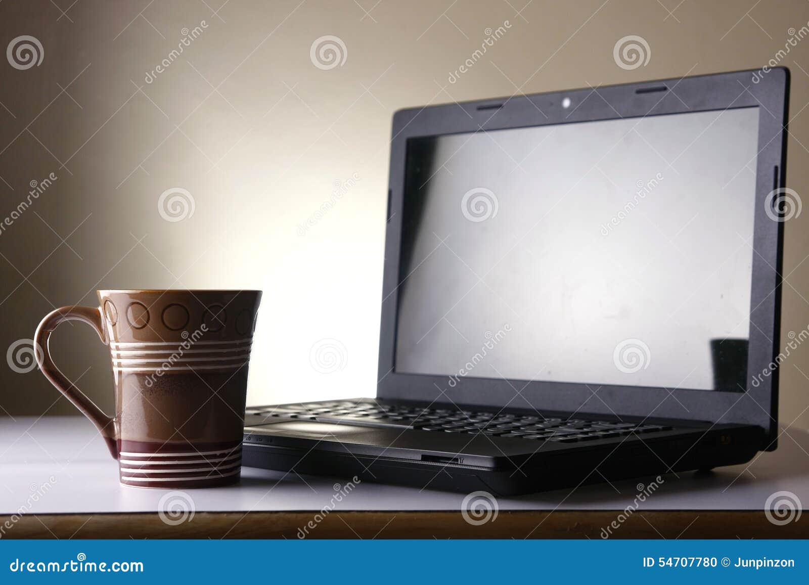 Coffee Mug and a Laptop Computer Stock Photo - Image of technology ...