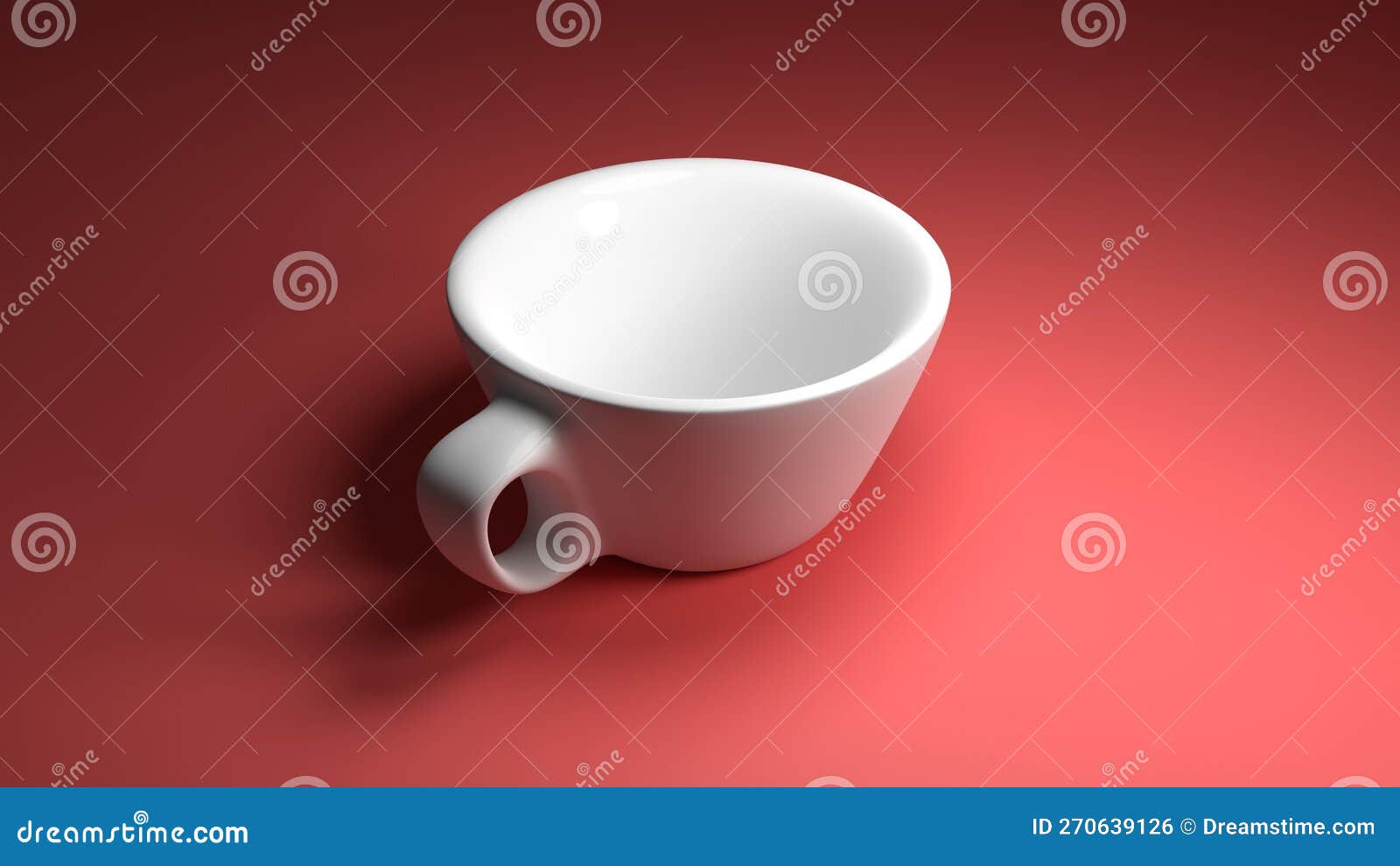 Coffee Mug on a Light Red Background. Very Beautiful Render of the ...