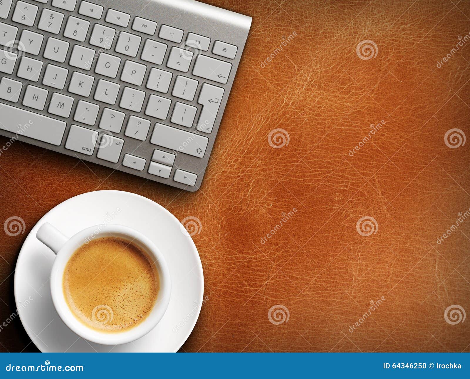 Coffee Mug on the Table with a Keyboard Stock Photo - Image of note ...
