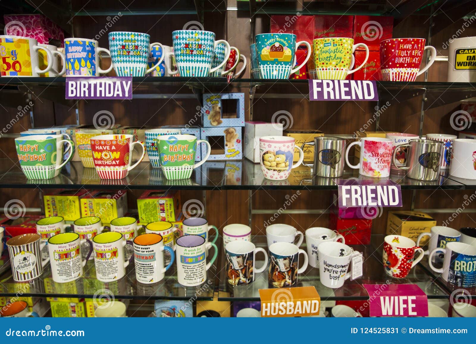 Coffee mugs store best editorial photo. Image of store - 124525831