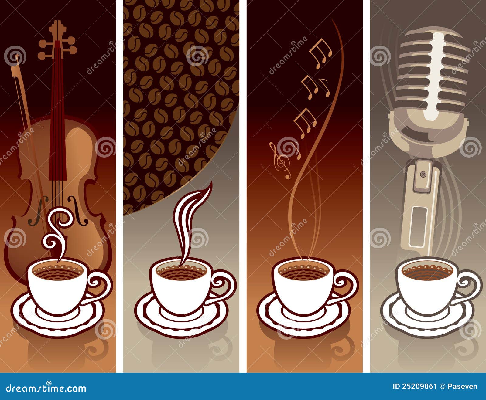 Coffee and music stock vector. Illustration of banner - 25209061