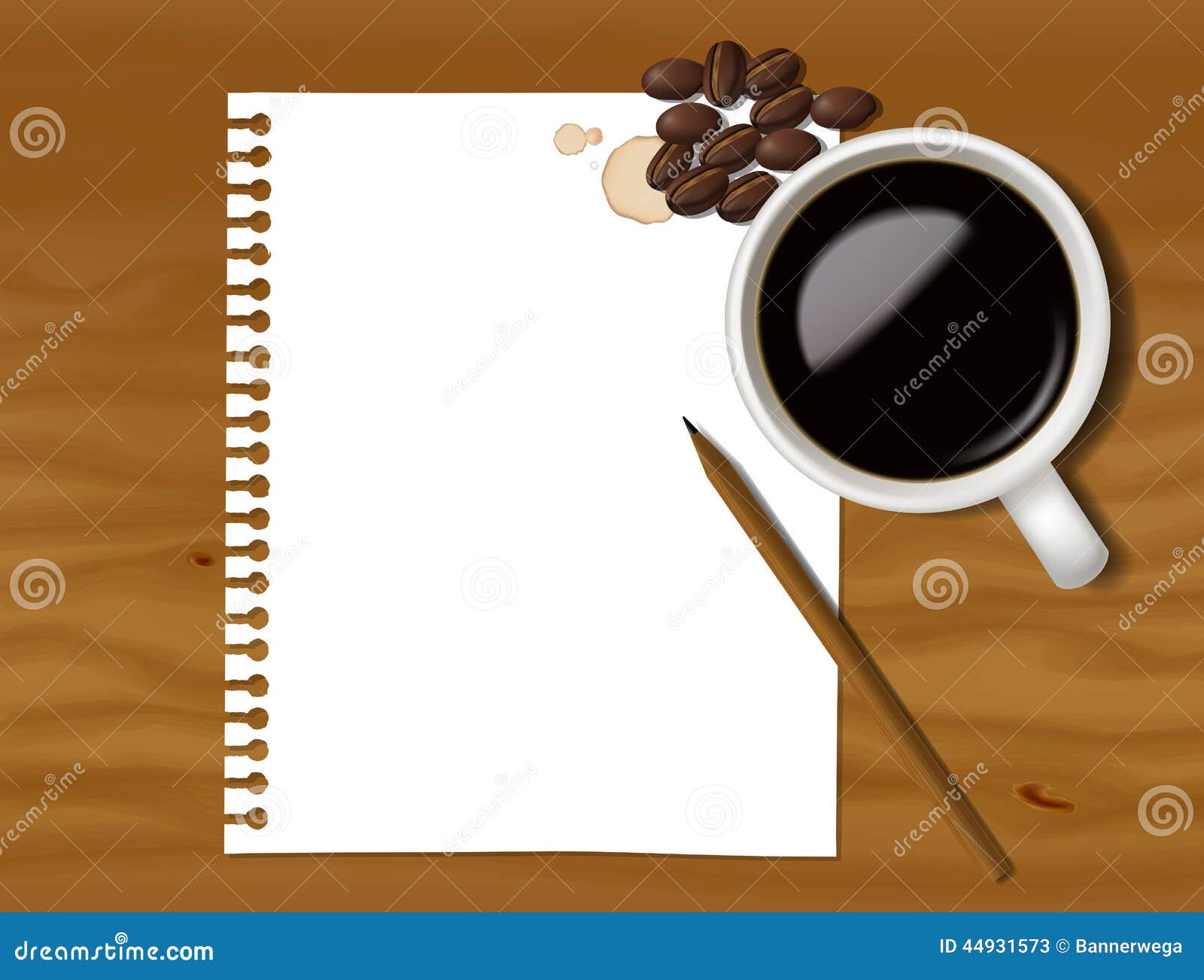 Coffee note stock vector. Illustration of paper, draw - 44931573