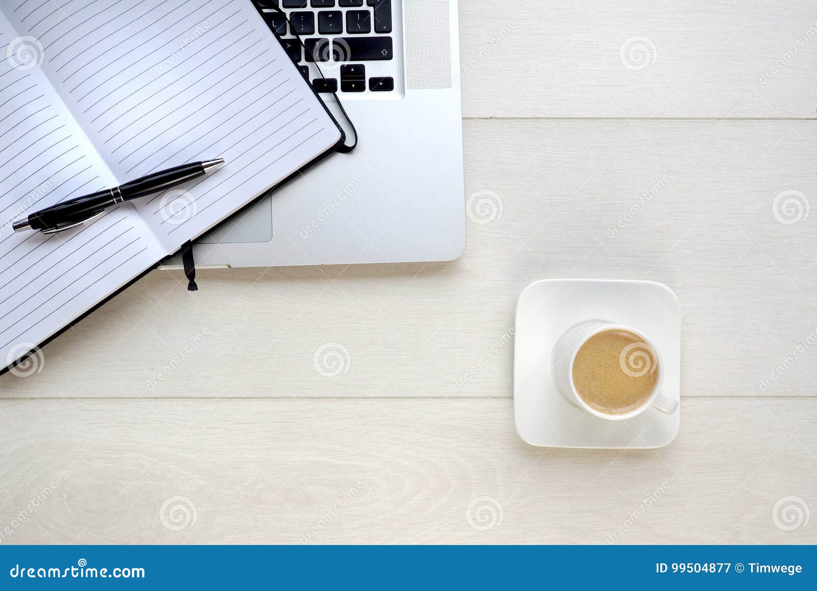 Coffee and Notepad with Computer on White Background Stock Image ...