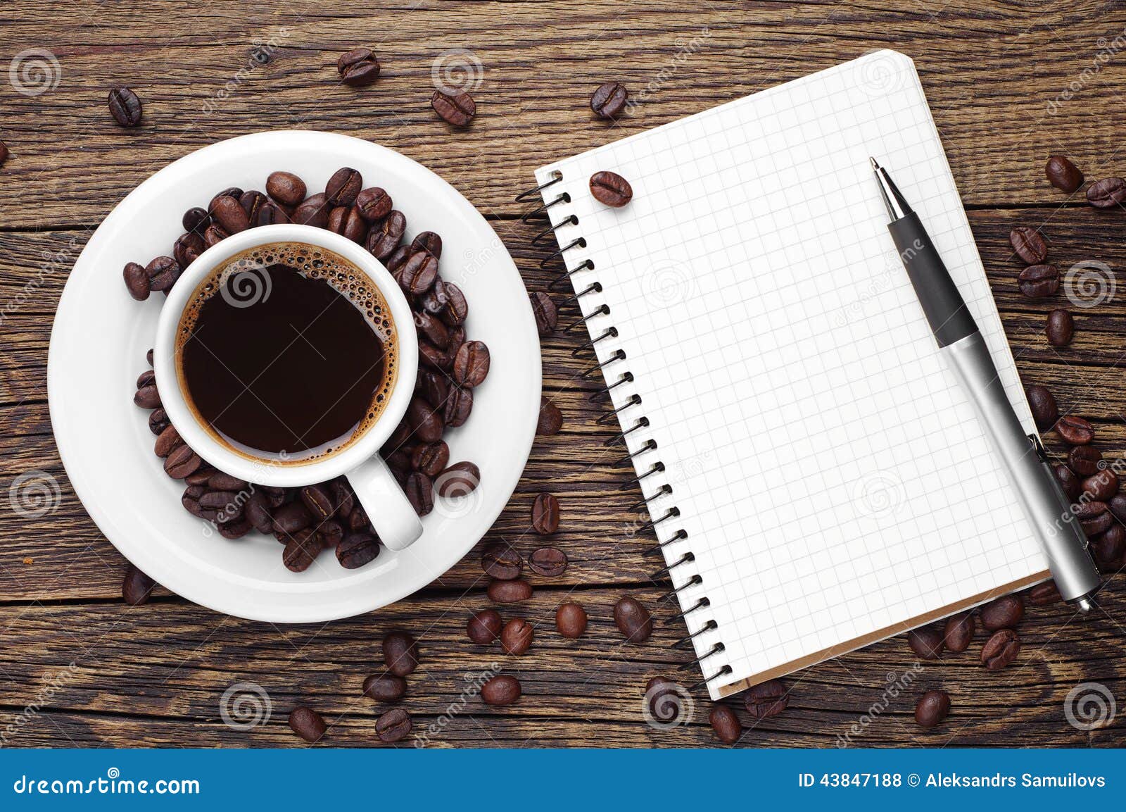 Coffee and notepad stock photo. Image of morning, food - 43847188