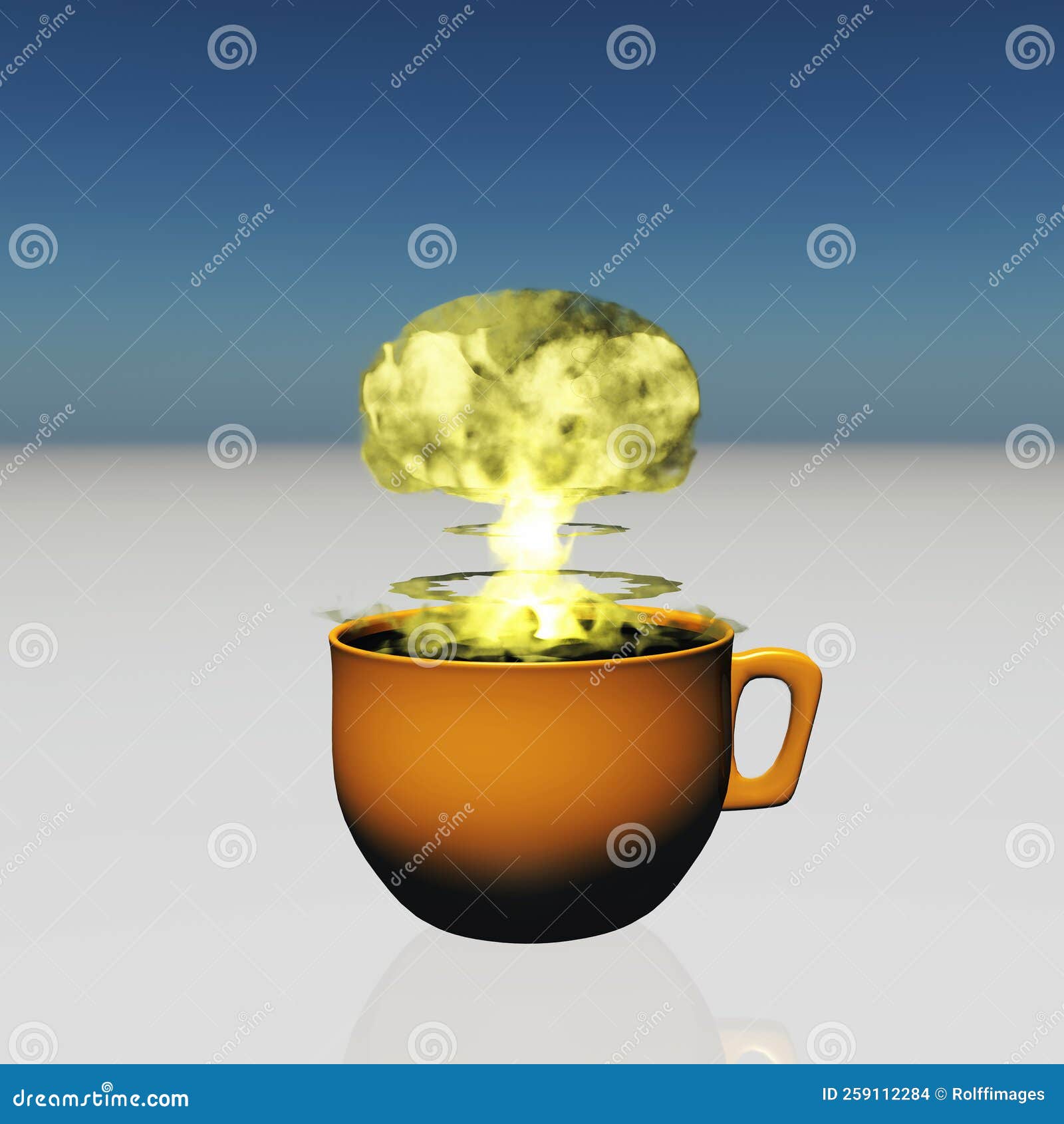 Coffee nuke explosion stock illustration. Illustration of energy ...