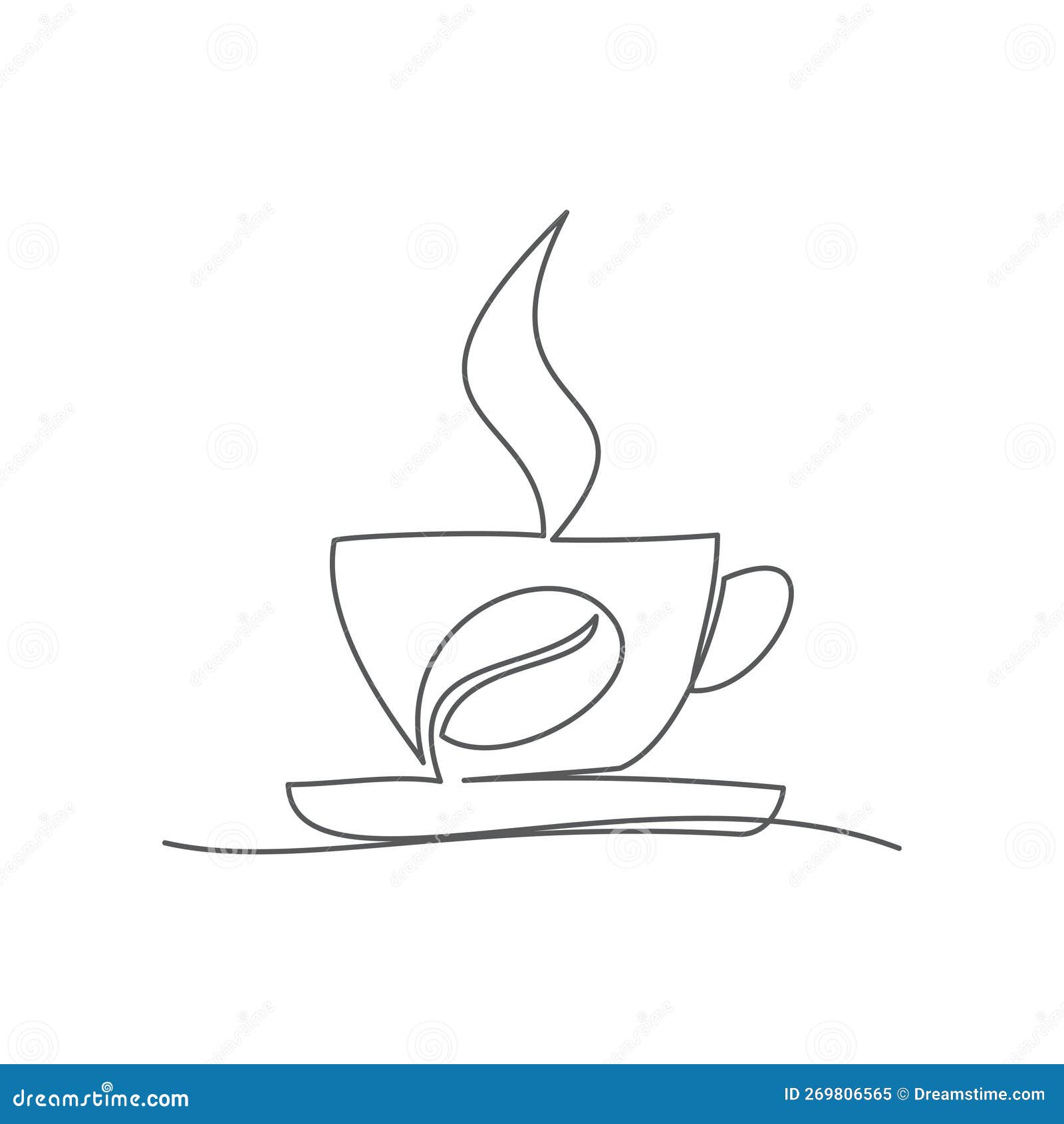 Coffee One Line Drawing on White Background Stock Vector - Illustration ...