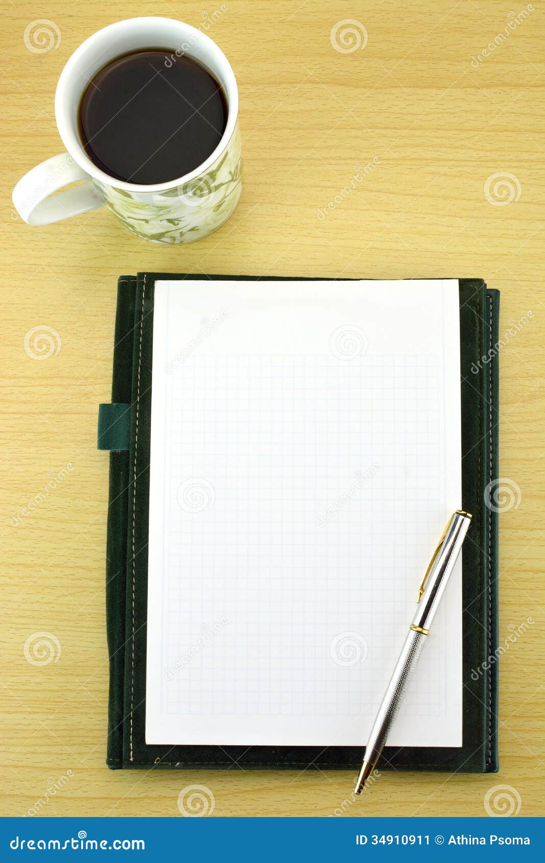 Coffee, Open Notebook and Pen Stock Image - Image of message, event ...