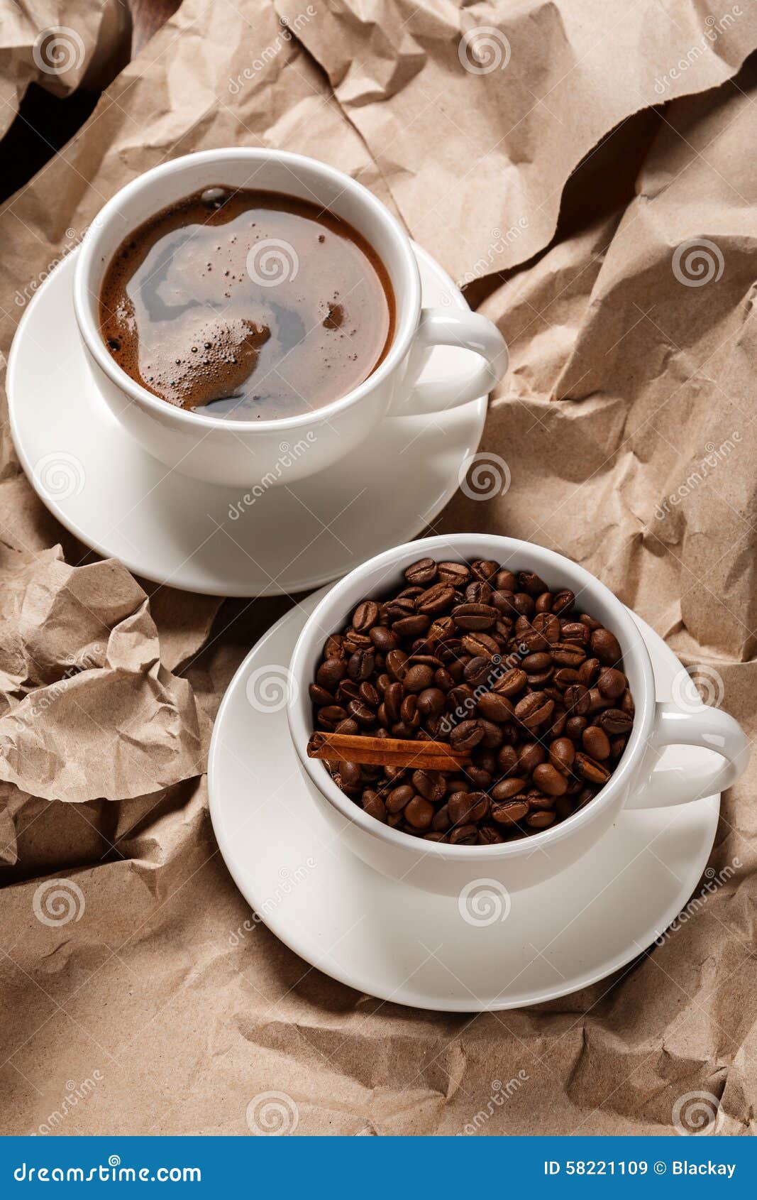 Coffee Over Crumpled Paper Surface Stock Image - Image of natural ...
