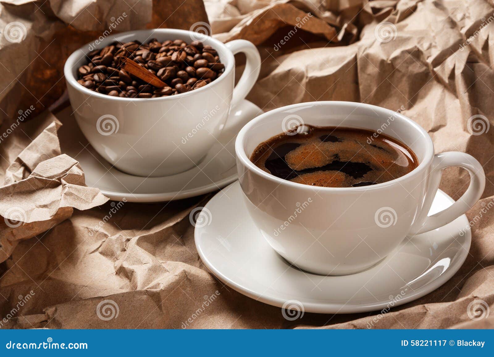 Coffee Over Crumpled Paper Surface Stock Image - Image of grain ...